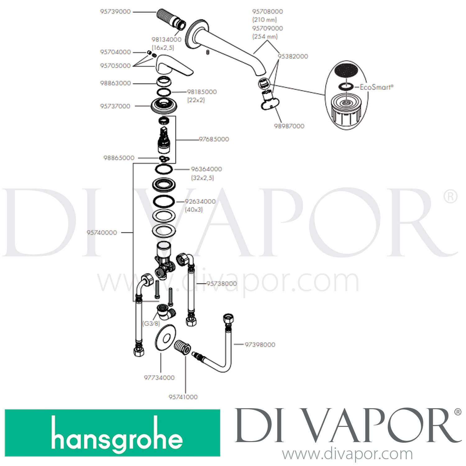 Hansgrohe 19138000 AXOR Bouroullec Single Lever Basin Mixer for ...