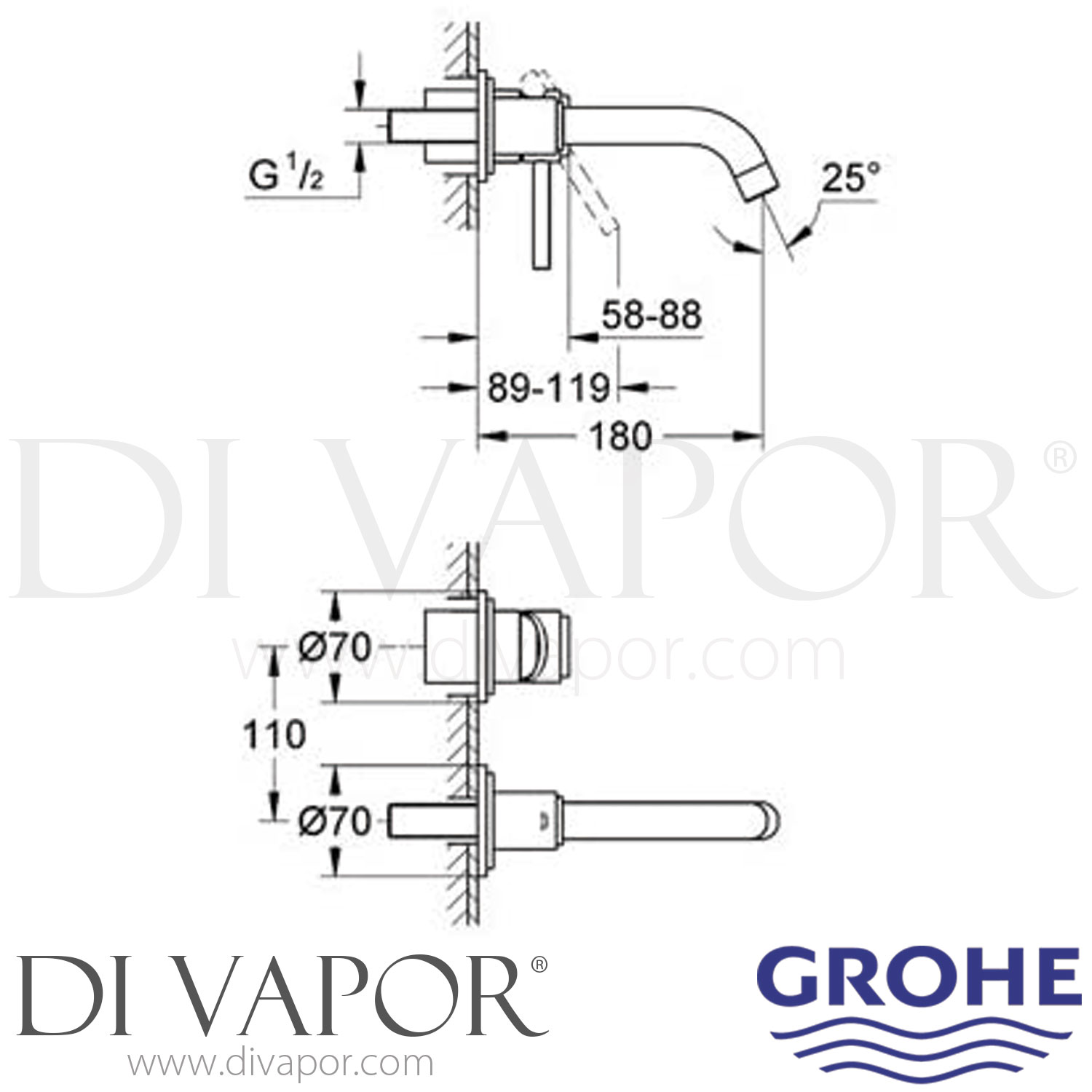 Grohe 19287 Atrio 2 Hole Basin Mixer Tap Spare Parts