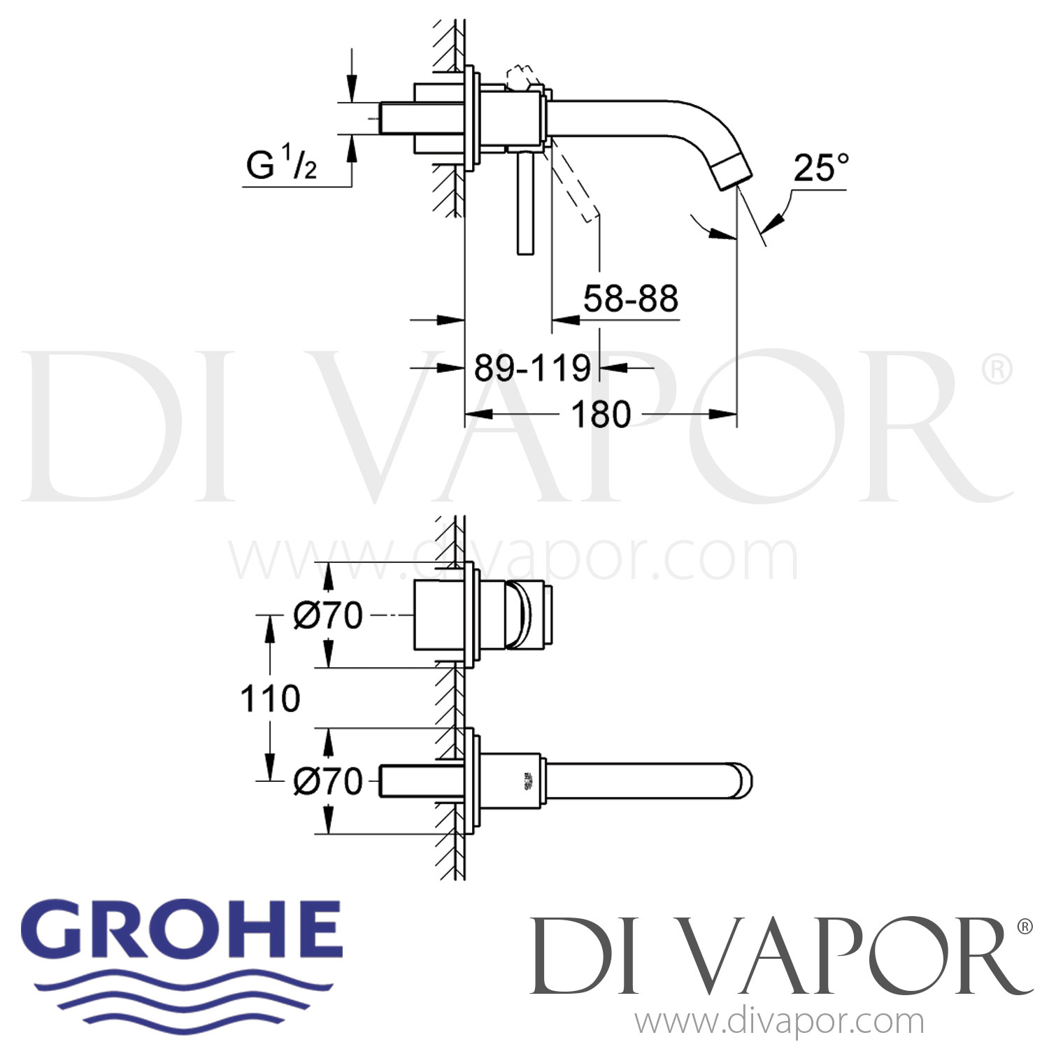 Grohe 19287001 Atrio 2-Hole Basin Mixer S-Size Spare Parts