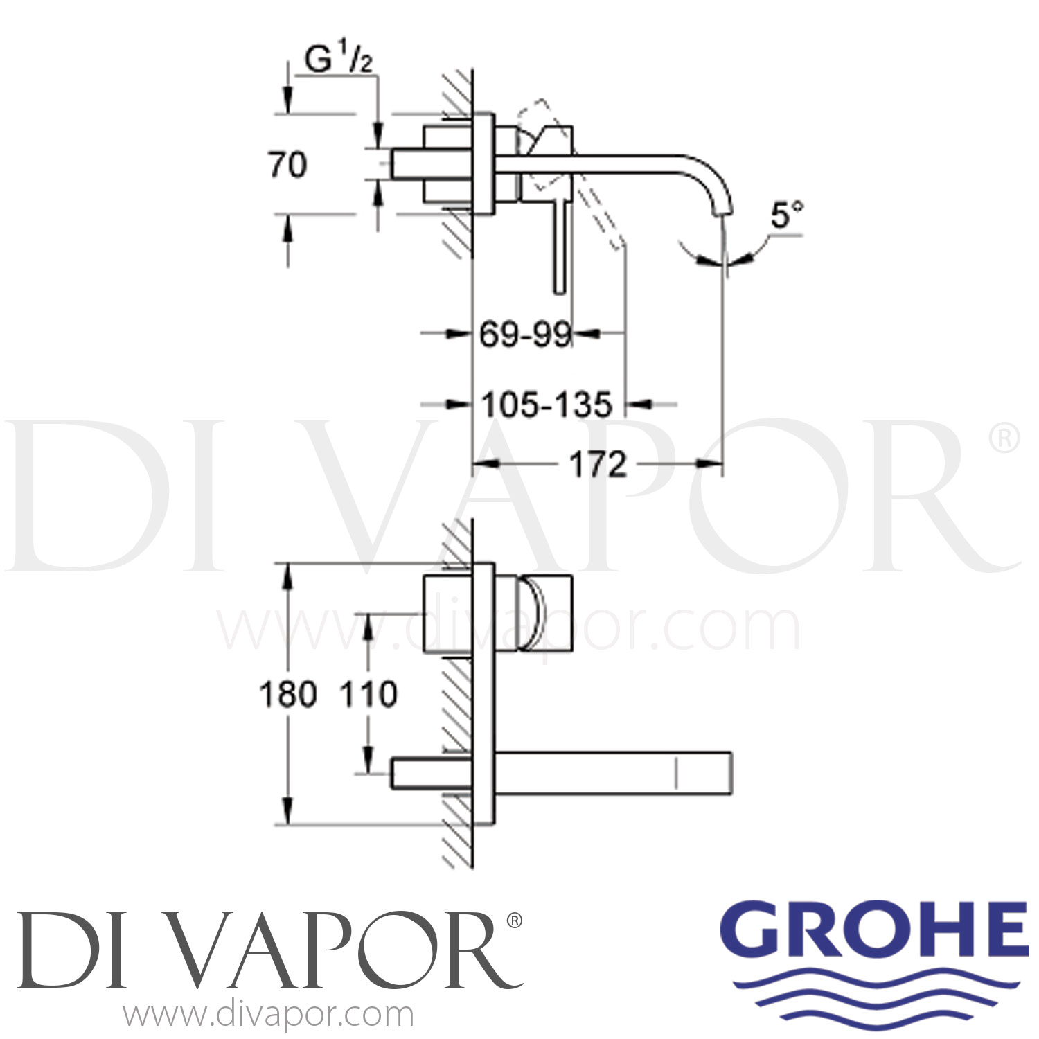 Grohe 19309000 Allure Two-Hole Basin Mixer S-Size Tap Spare Parts