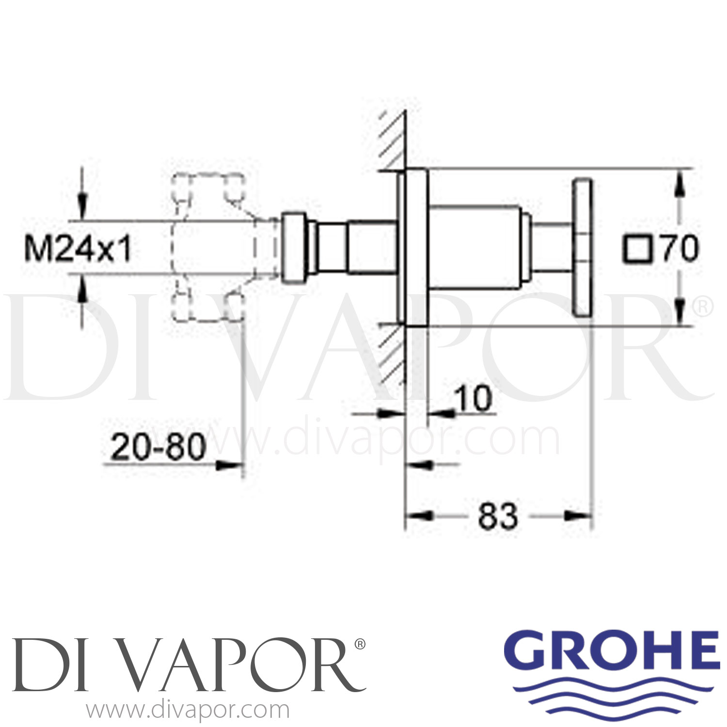 Grohe 19334000 Allure Concealed Valve Exposed Part for 35 028 000 Spare ...