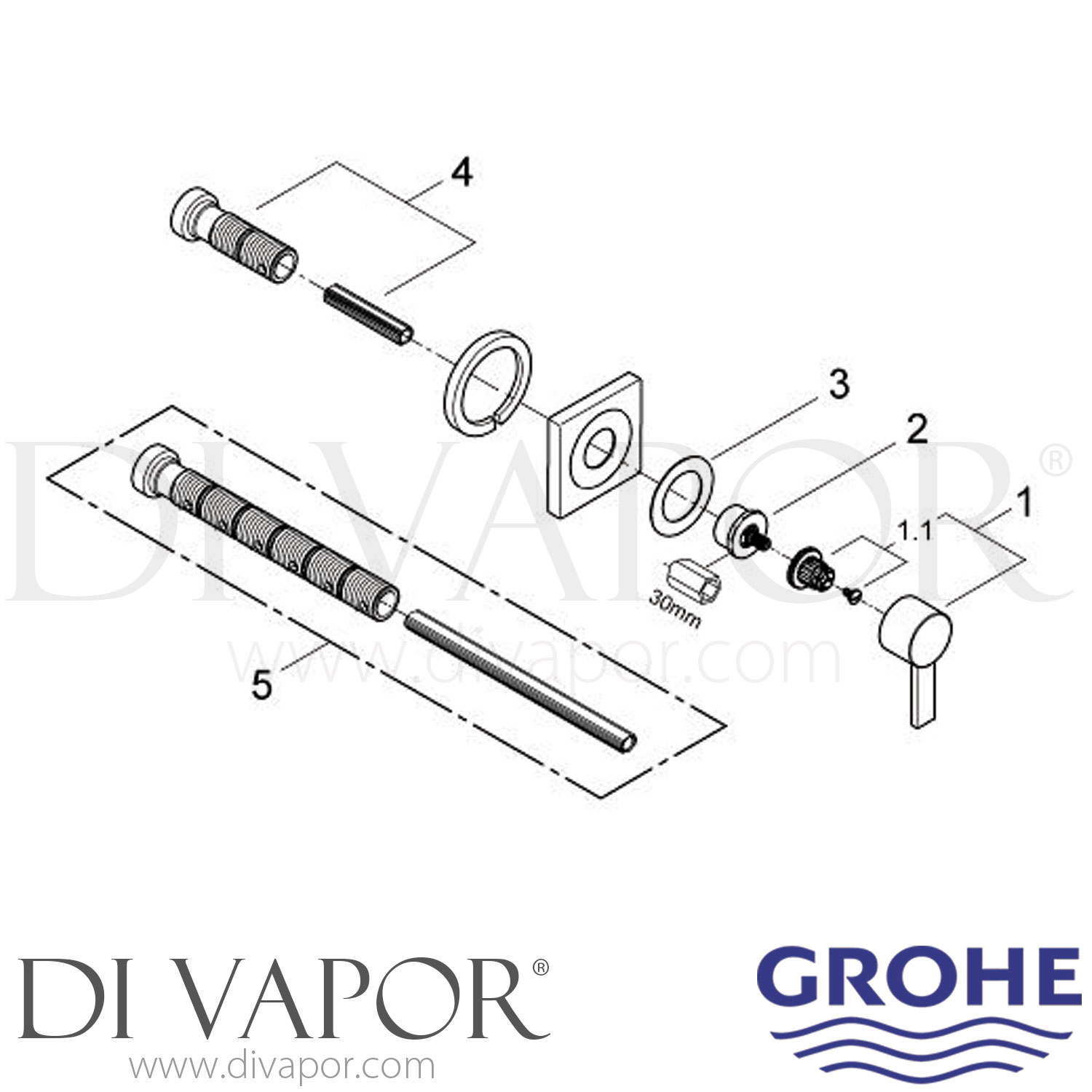 Grohe 19384000 Allure Concealed Valve Exposed Part Spare Parts