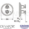 Grohe 19395000 Atrio Thermostat with Integrated 2-Way Diverter Spare Parts