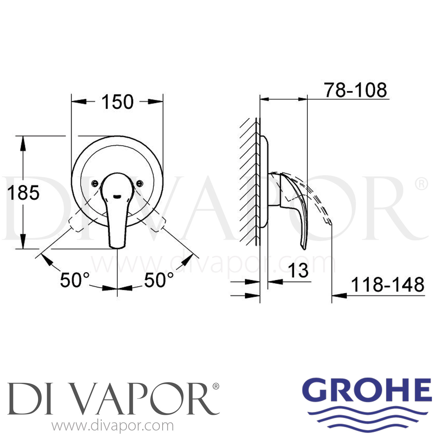 Grohe 19451 | 19451001 Eurosmart Shower Mixer Trim Spare Parts