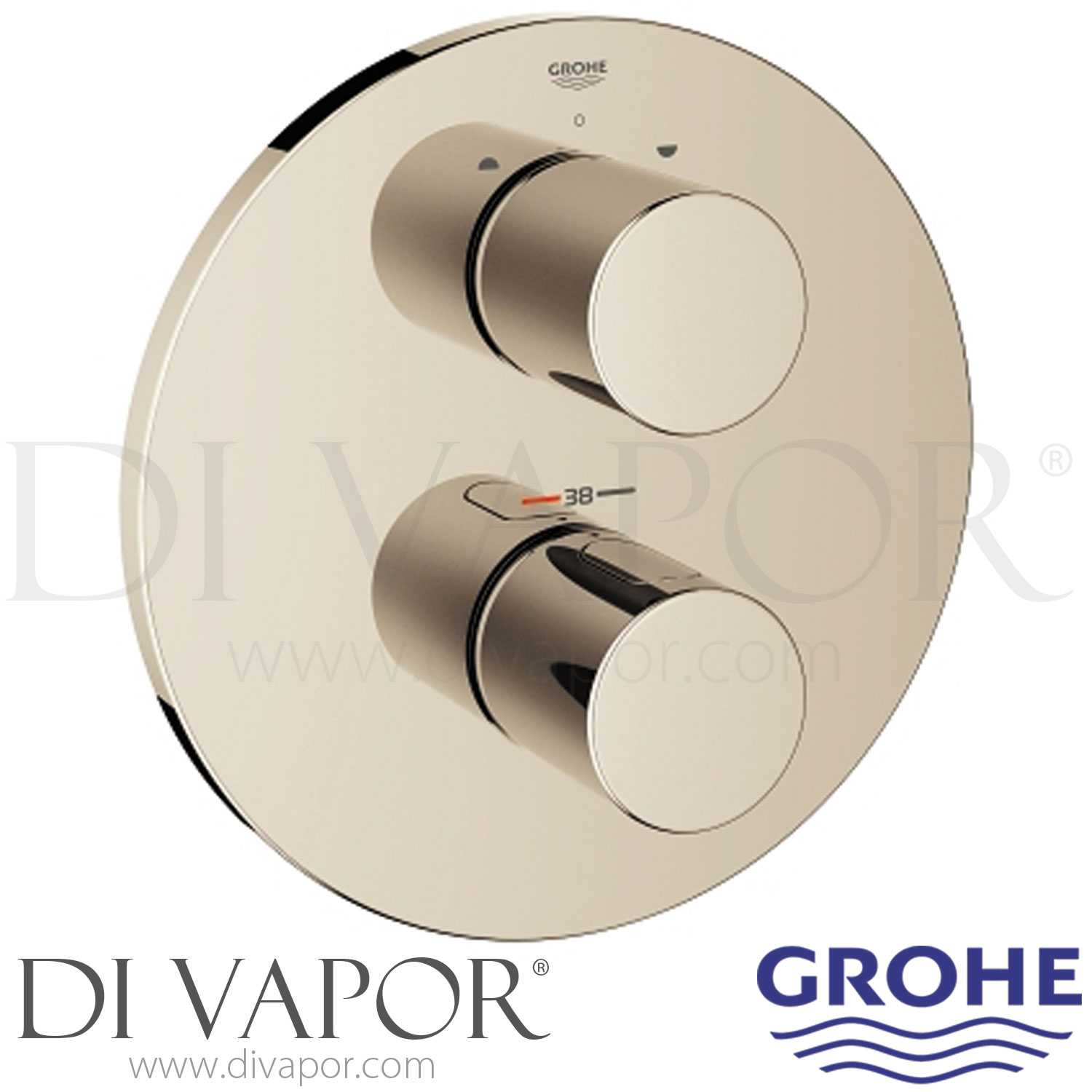 Grohe 19468BE0 Grohtherm 3000 Cosmopolitan Thermostat with Integrated 2 ...