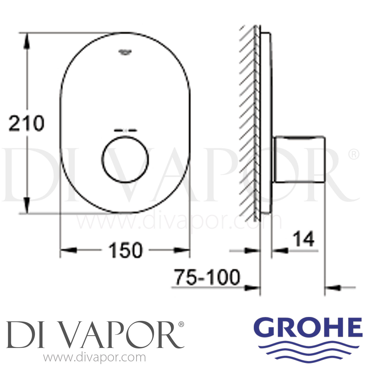 Grohe 19469000 Grohtherm 3000 Cosmopolitan Central Thermostatic Mixer ...