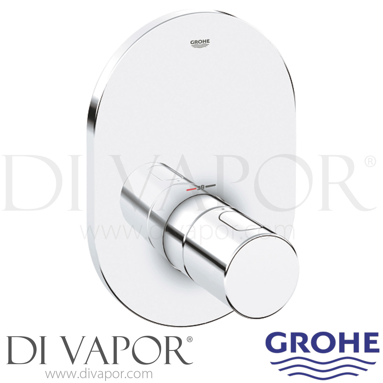 Grohe 19469000 Grohtherm 3000 Cosmopolitan Central Thermostatic Mixer ...