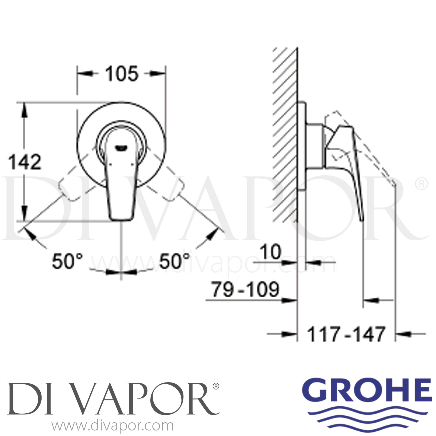 Grohe 19585000 BauFlow Single-Lever Shower Mixer Spare Parts