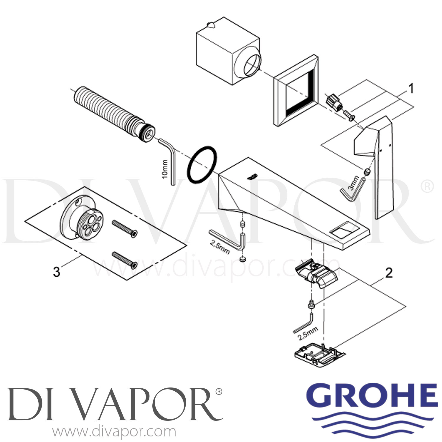 Grohe 19781000 Allure Brilliant Two Hole Basin Mixer Chrome Tap Spare Parts