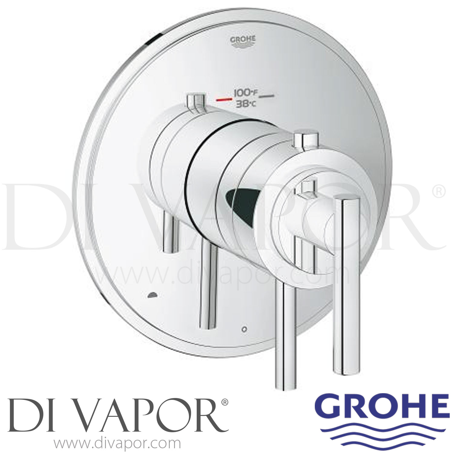 Grohe 19849000 Atrio Dual Function Thermostatic Trim w/ Control Module ...