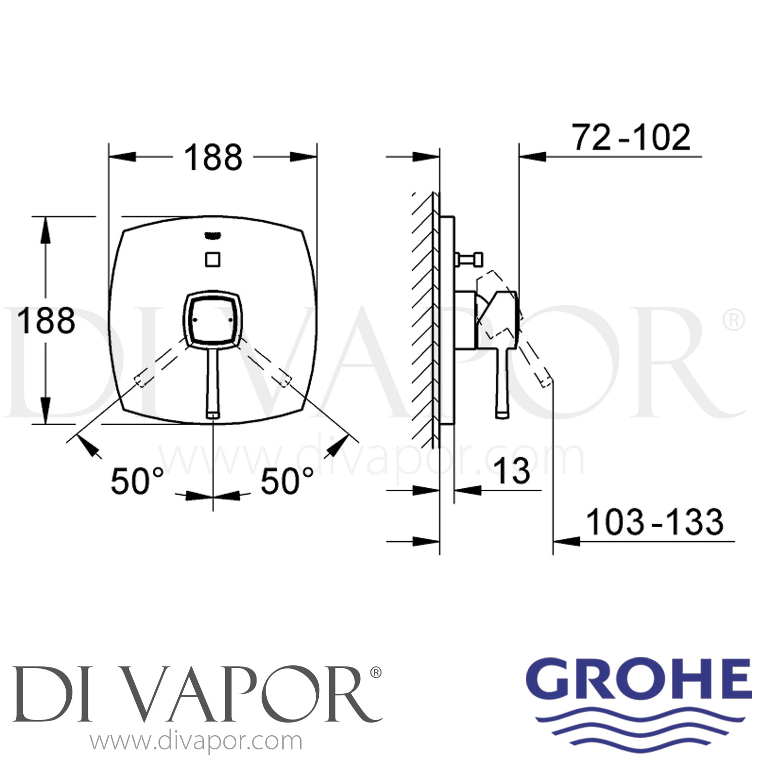 Grohe 19920000 Grandera Single-Lever Bath/Shower Mixer Trim Spare Parts