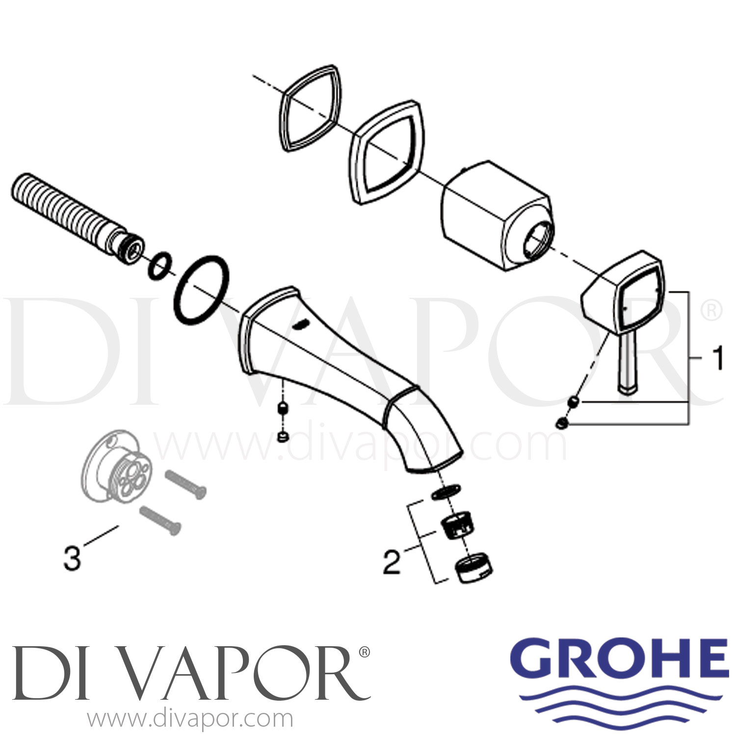 Grohe 19929IG0 Grandera 2-Hole Basin Mixer S-Size Spare Parts