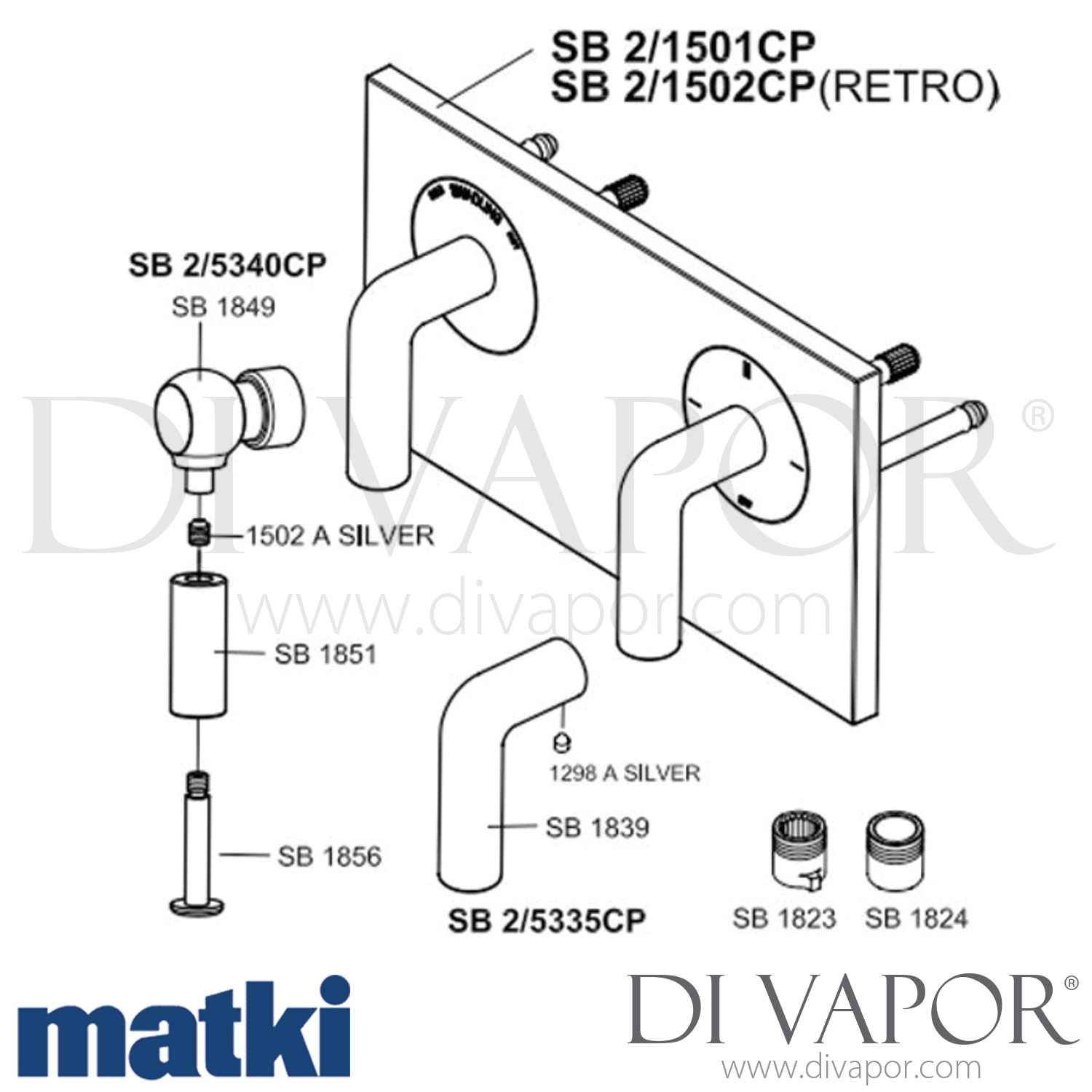 Matki Swadling 2/1102 Absolute2 Retro Concealed Shower Valve Spare Parts