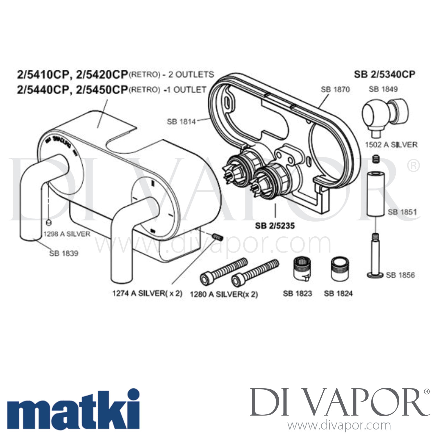 Matki Swadling 2/2021 Absolute2 Contemporary Dual Outlet Exposed Shower ...