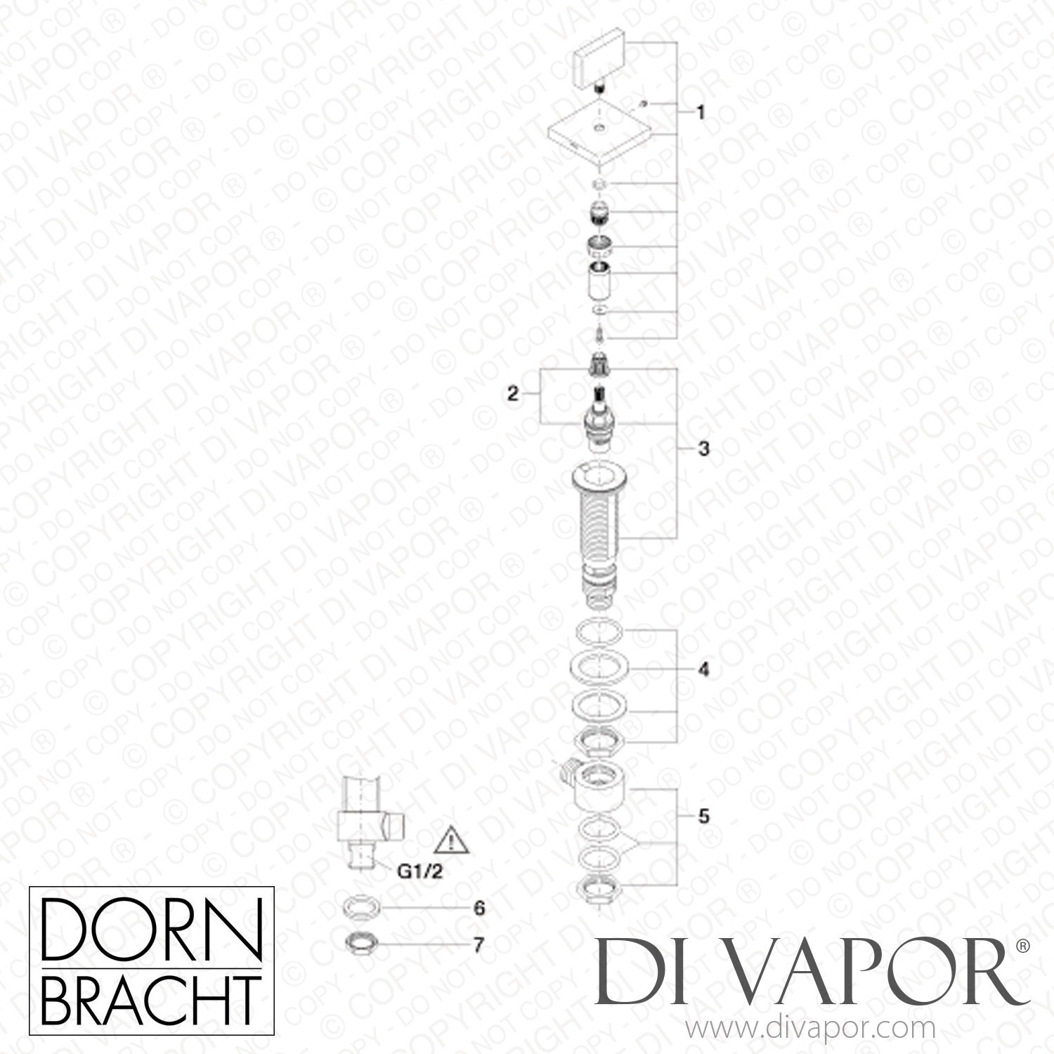 Dornbracht Mem Deck Valve Clockwise Closing Cold - Platinum 20 000 782 ...
