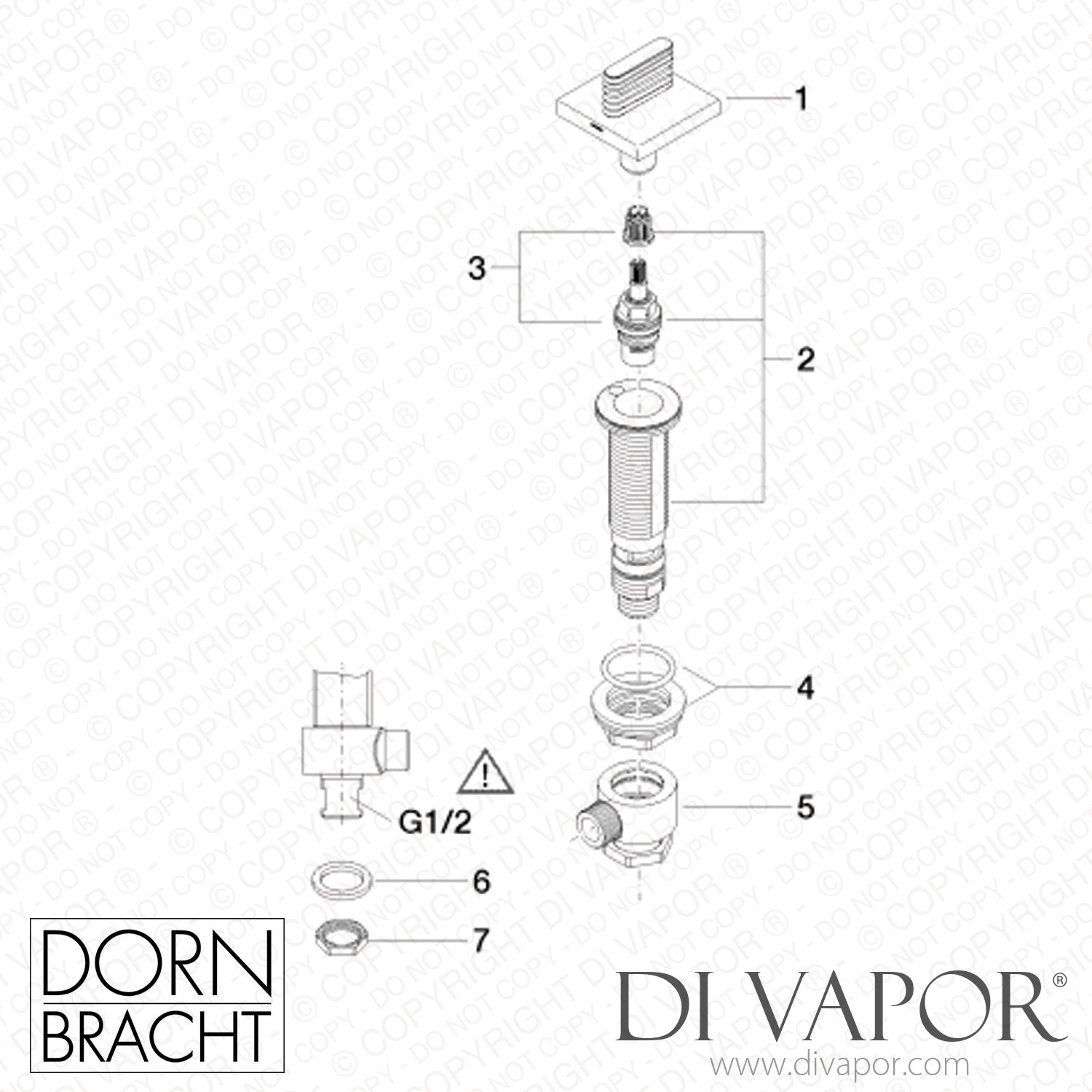 Dornbracht Cl.1 Deck Valve Anti-Clockwise Closing Hot - Brushed ...