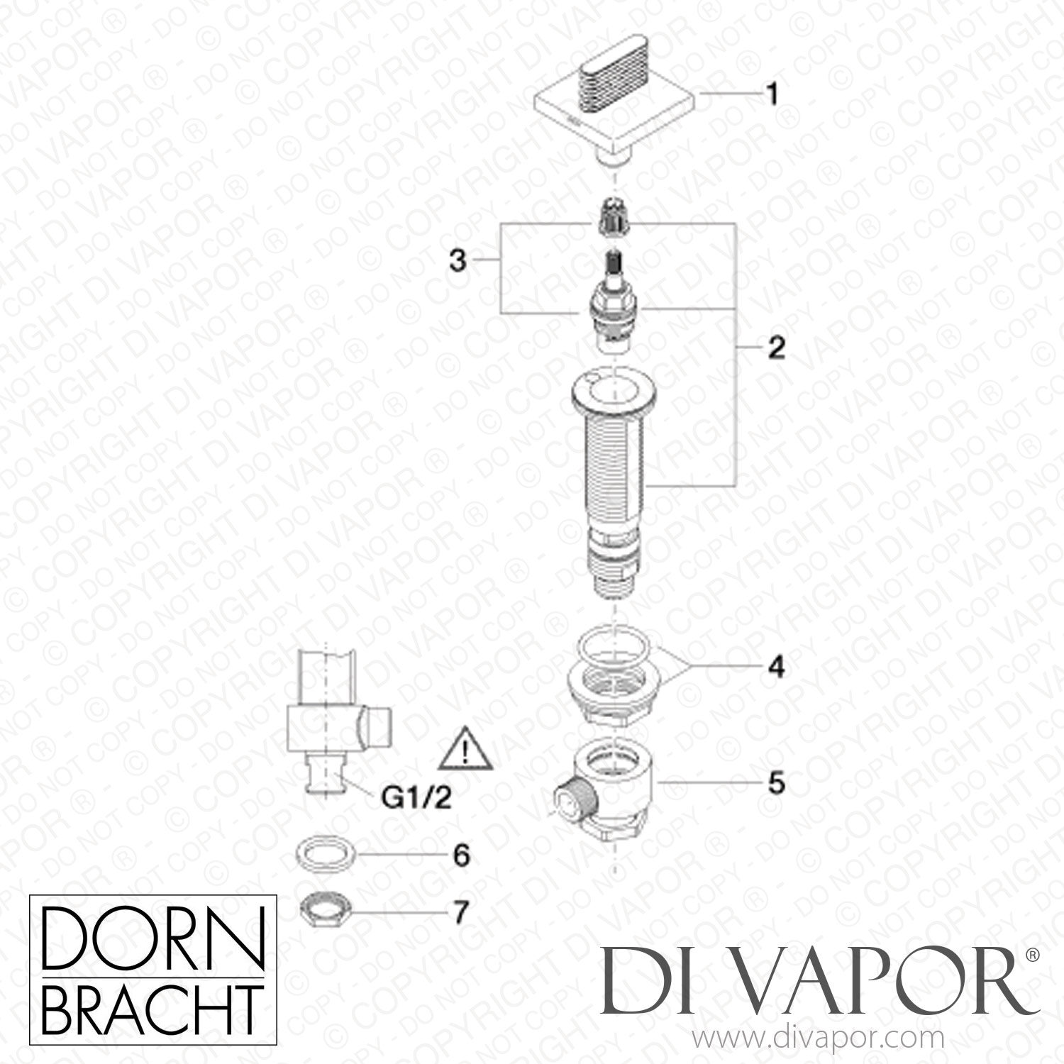 Dornbracht Cl.1 Deck Valve Clockwise Closing Cold - Brushed Platinum 20 ...