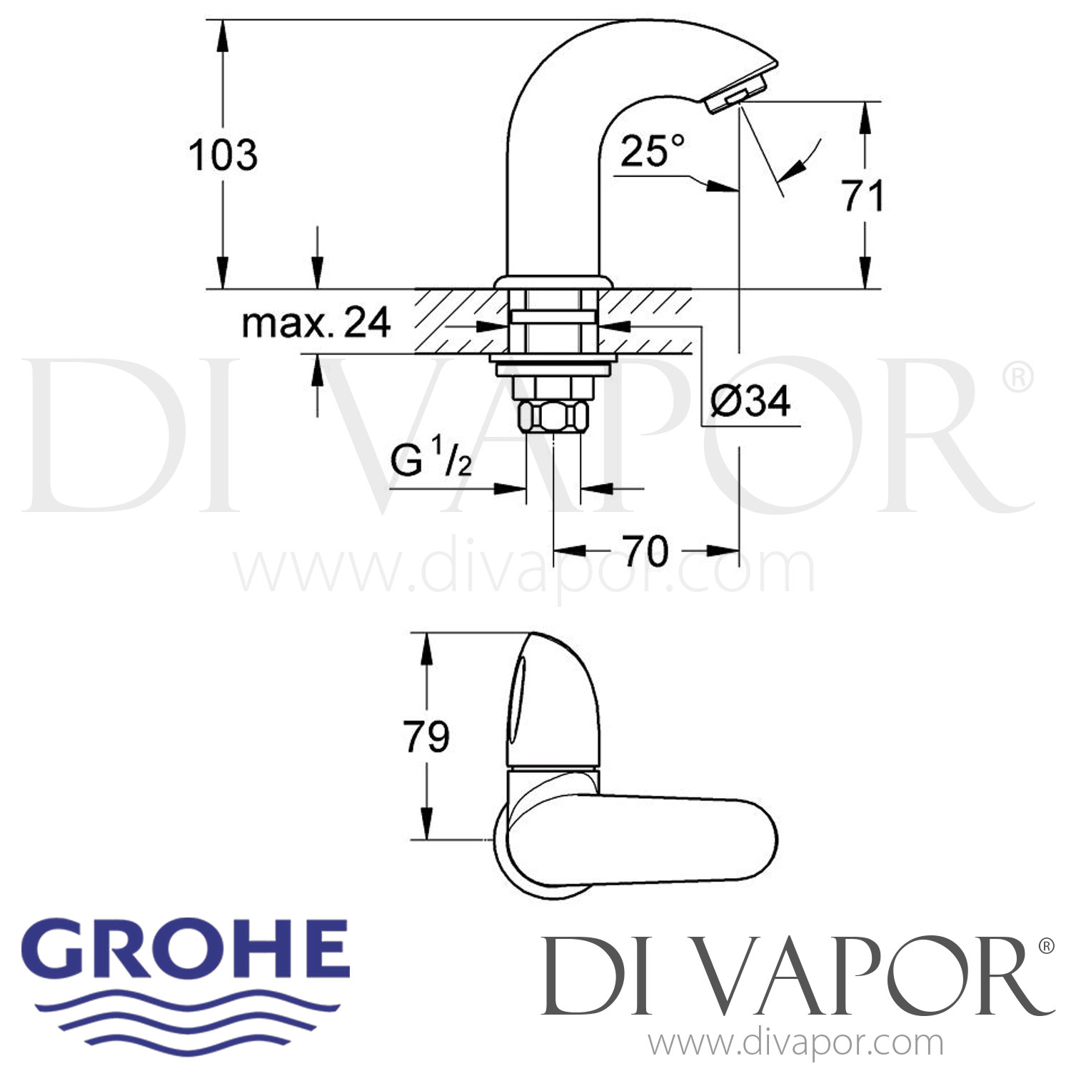 Grohe 20145000 Aria Pillar Tap Spare Parts