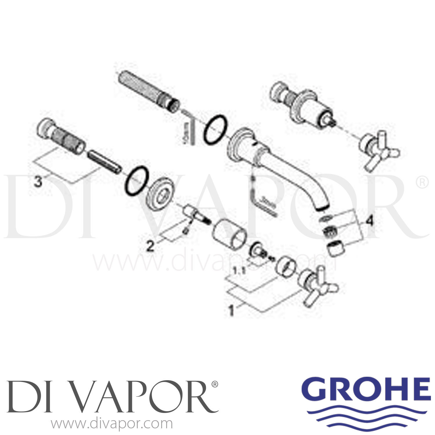Grohe 20164 Atrio 3 Hole Basin Mixer Spare Parts