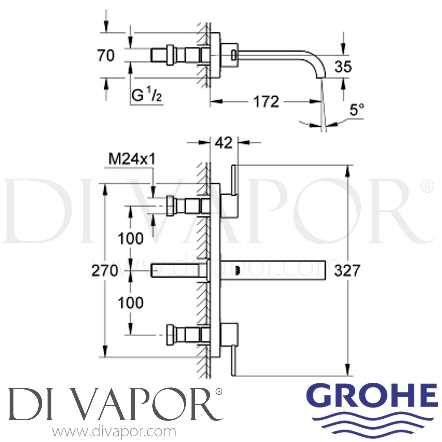 Grohe 20189000 Allure 3-Hole Basin Mixer (1/2 Inch) S-Size for 29 025 ...