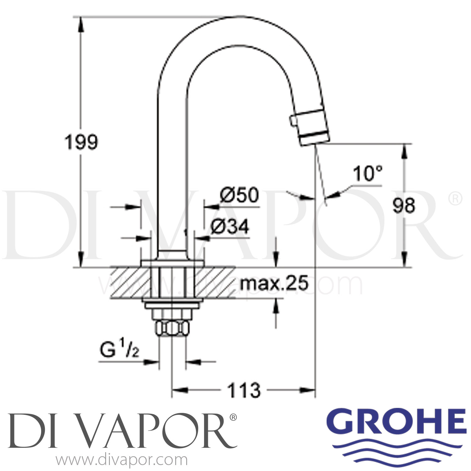 Grohe 20201000 Universal Pillar Tap DN15 Spare Parts
