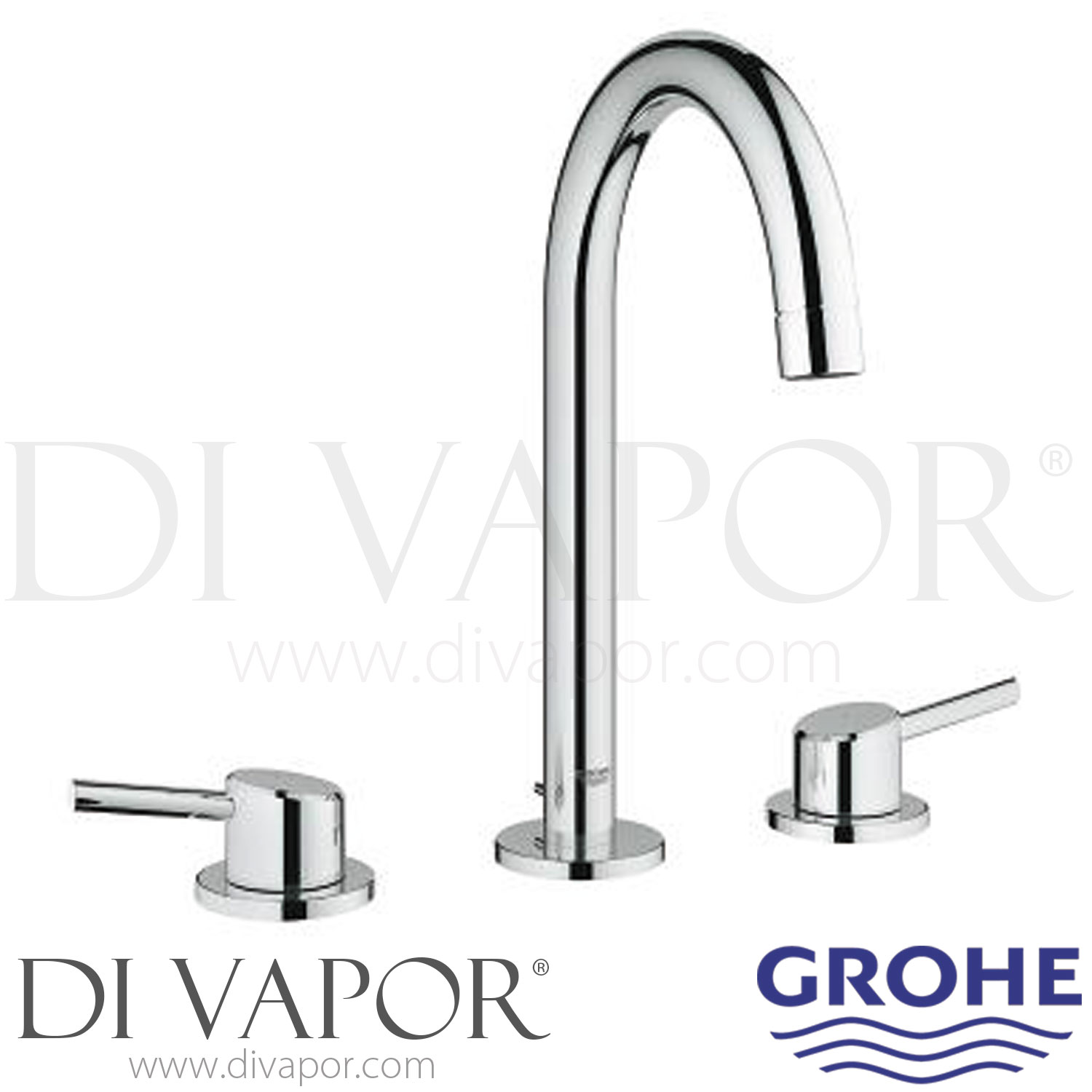 Grohe 2021700A Concetto Chrome Three-Hole Basin Mixer L-Size Tap Spare ...