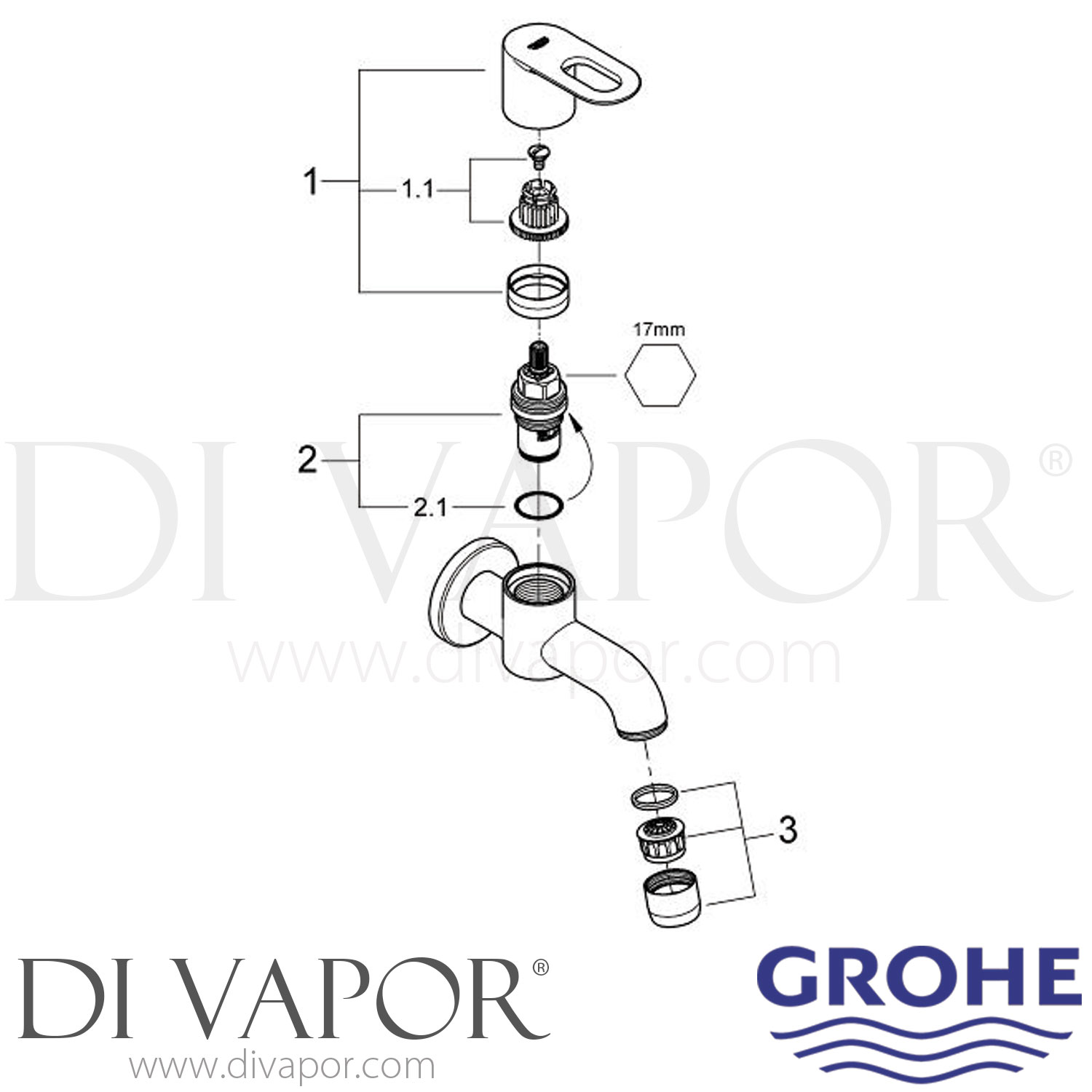 Grohe 20237000 BauLoop Bibtap Spare Parts