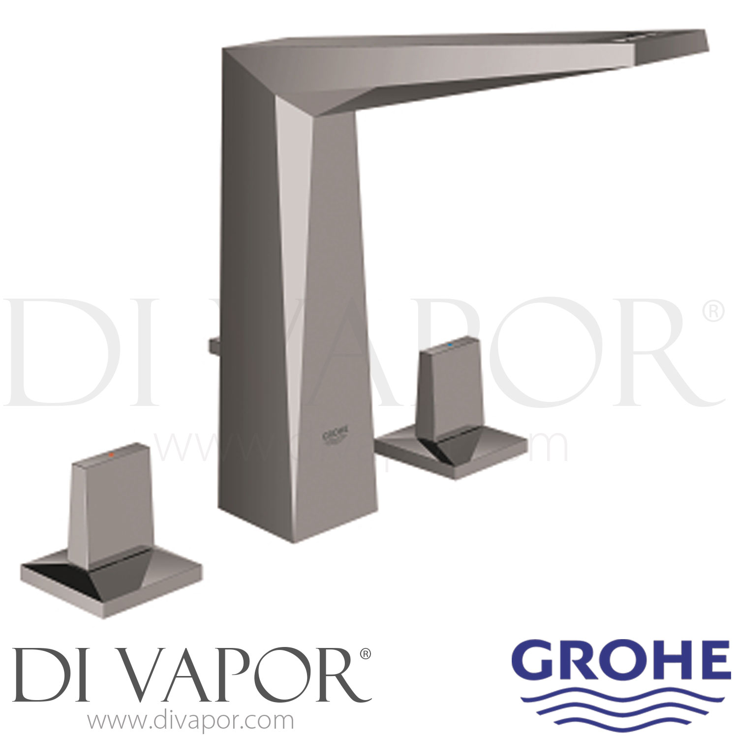 Grohe 20344A00 Allure Brilliant Hard Graphite Three Hole Basin Mixer M ...