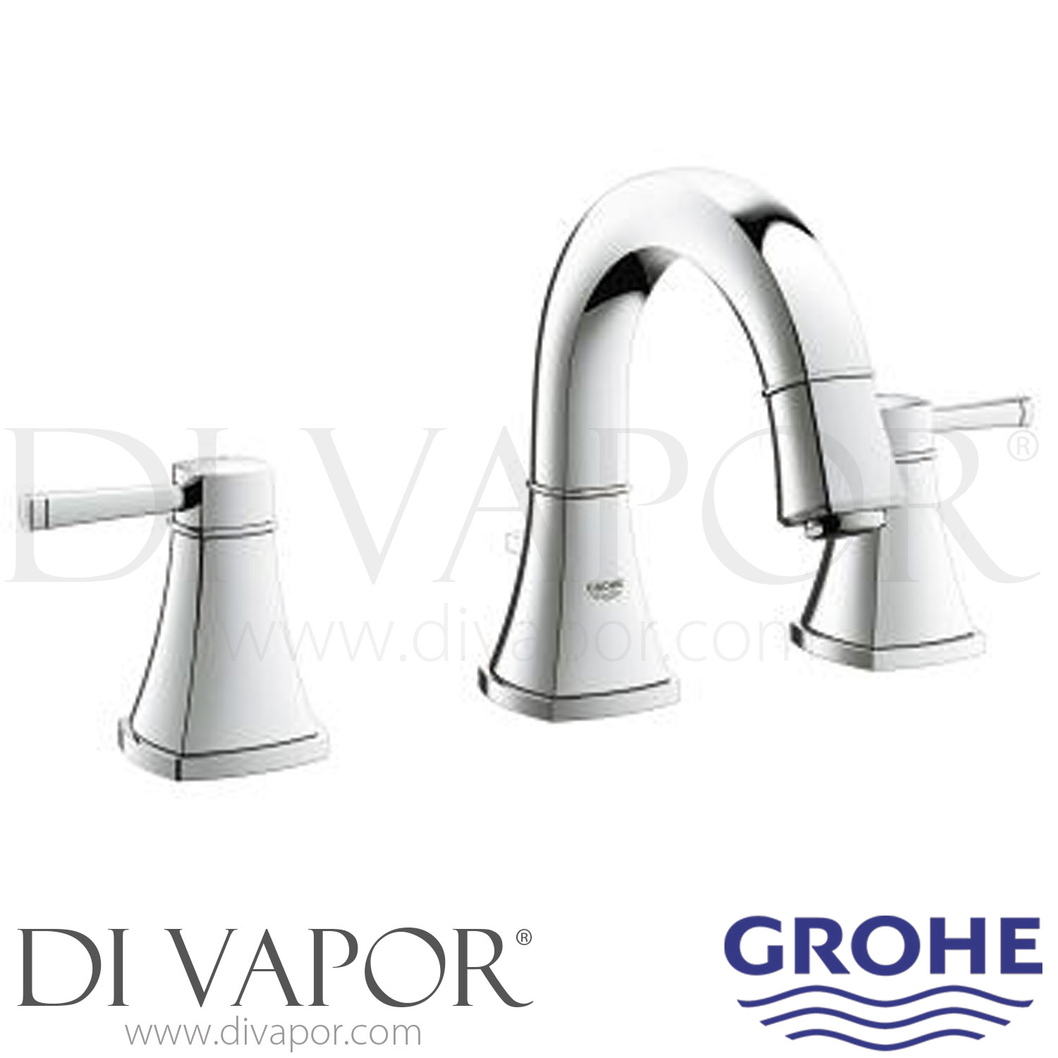 Grohe 20418ENA Grandera Brushed Nickel Three-Hole Basin Mixer (1/2 Inch ...