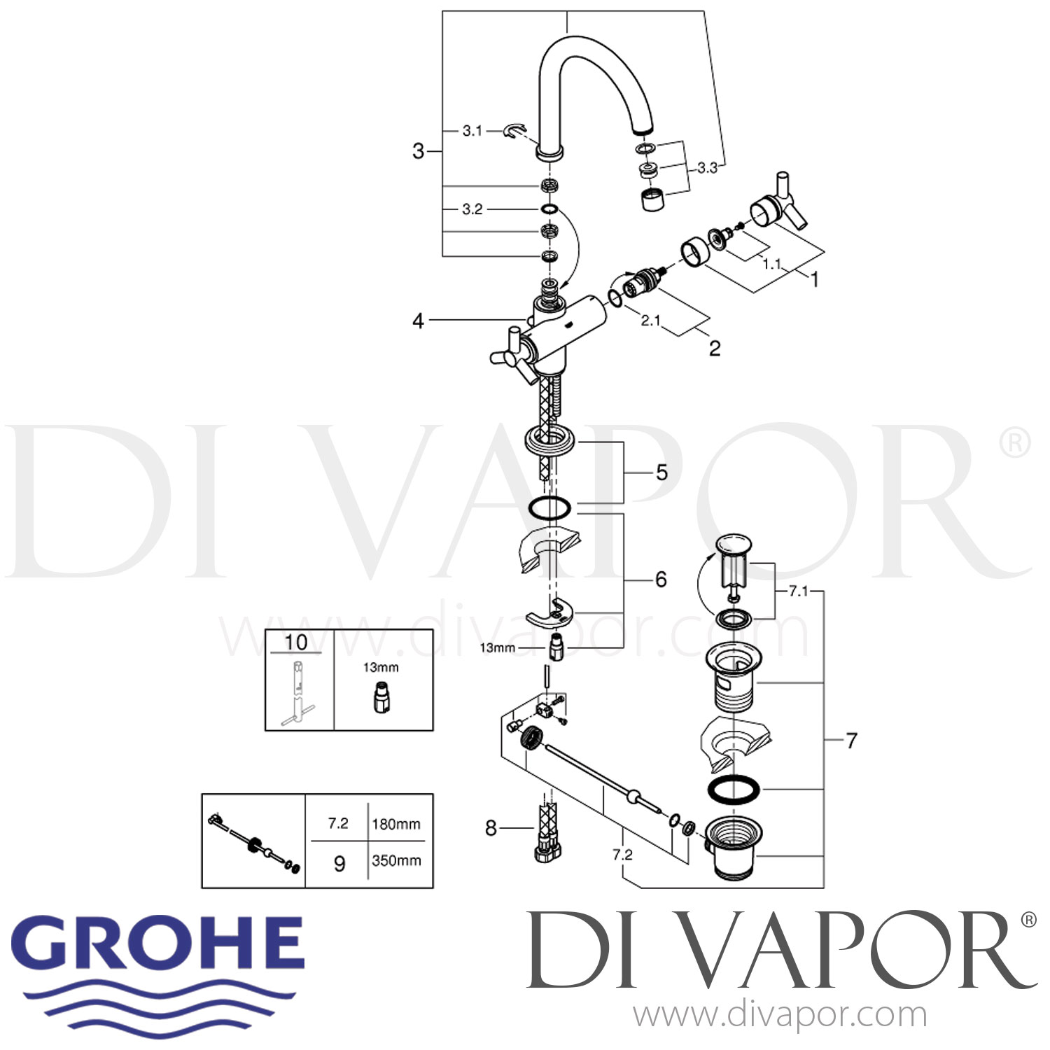Grohe 21019000 Atrio Classic Basin Mixer Crosshead L-Size Tap Spare Parts