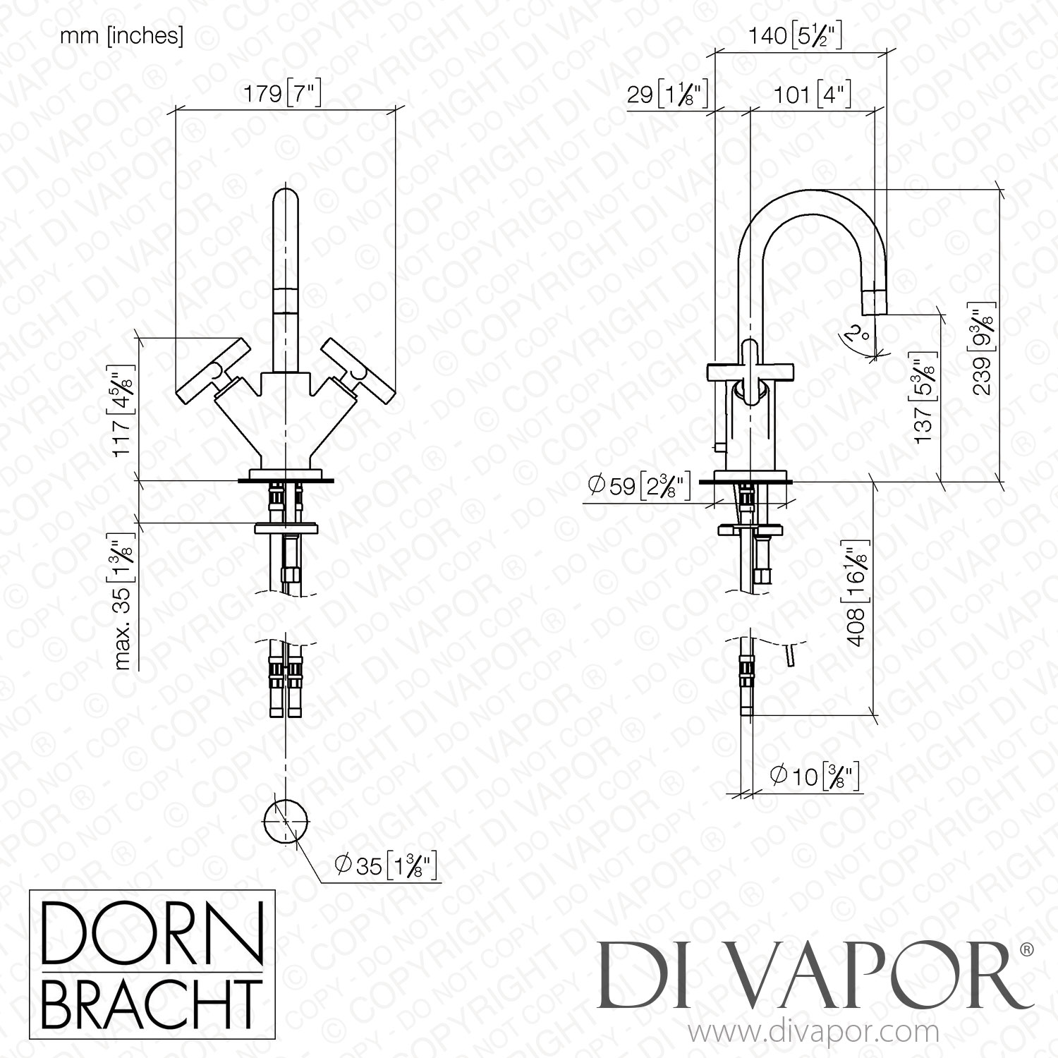 Dornbracht Tara Single-Hole Basin Mixer with Pop-Up Waste - Brushed ...