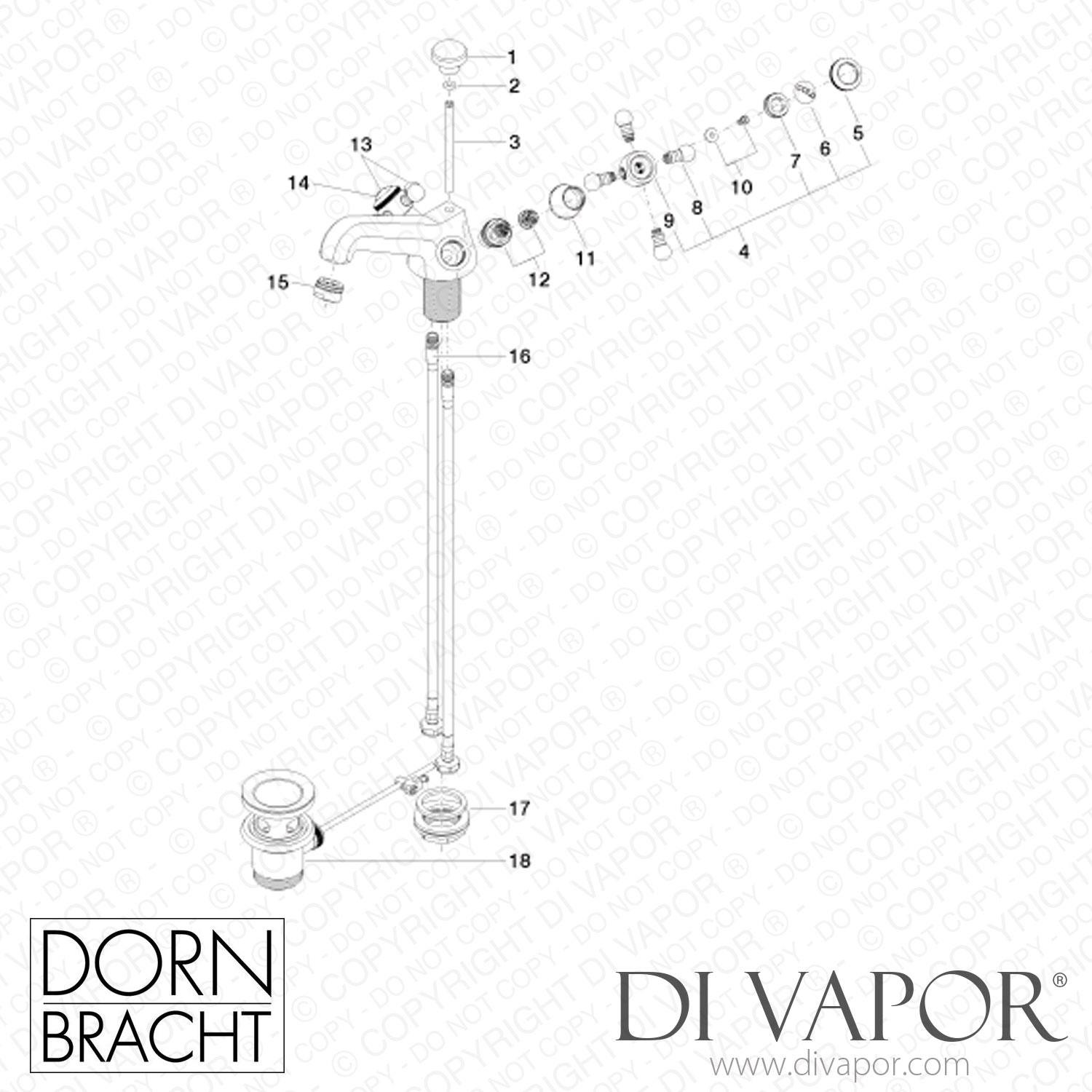 Dornbracht Madison Single-Hole Basin Mixer with Pop-Up Waste - Platinum ...