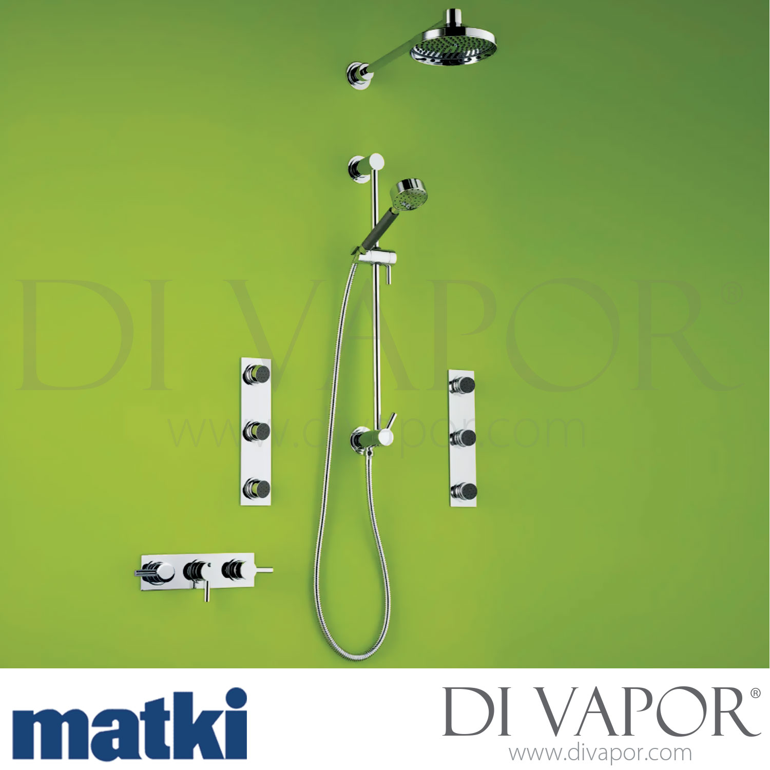 Matki 2221 Absolute Dual Outlet Thermostatic Shower Mixer, Body Jets ...