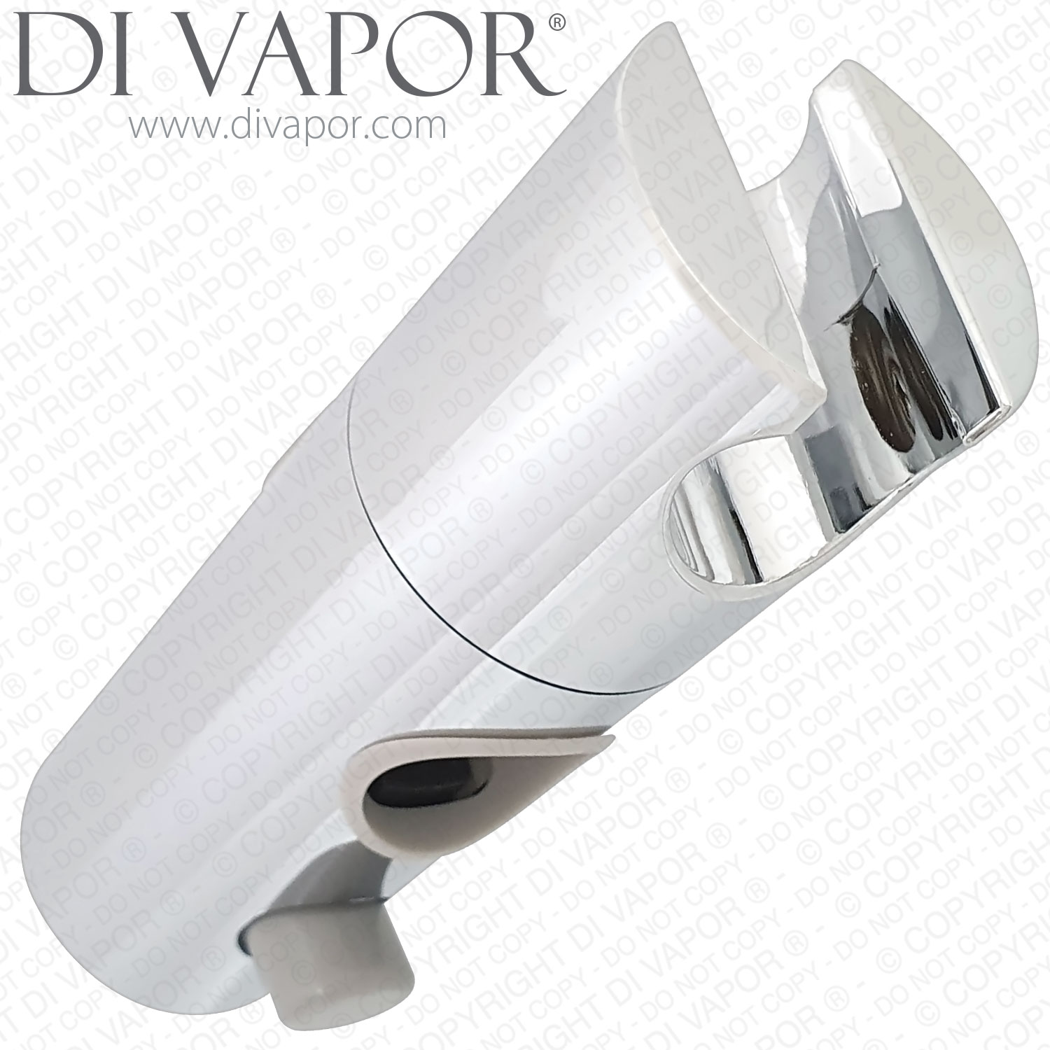 Shower Head Handset Holder Slider for 22mm Diameter Shower Rail - Chrome Shower Head Handset Holder Slider for 22mm Diameter Shower Rail - Chrome