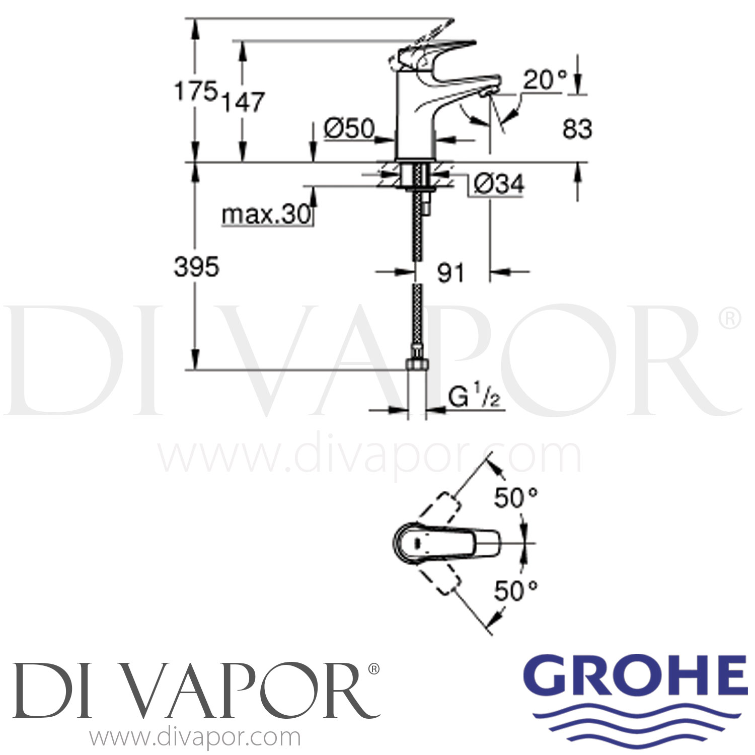 Grohe 23175000 BauFlow Single-Lever Basin Mixer Tap Spare Parts