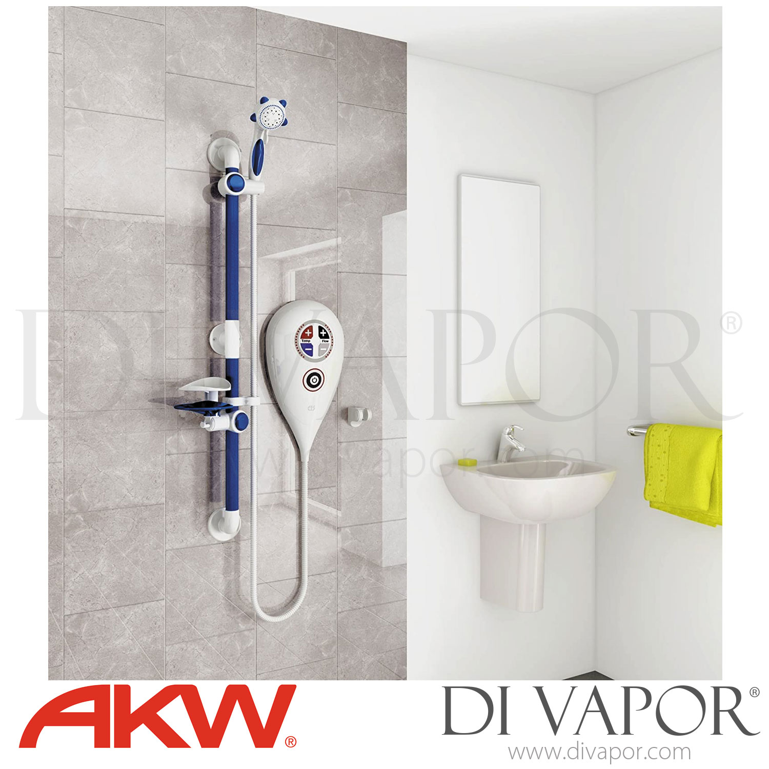 AKW 23180BU Luda S 10kW Electric Shower (with Blue Riser Rail) Spare Parts