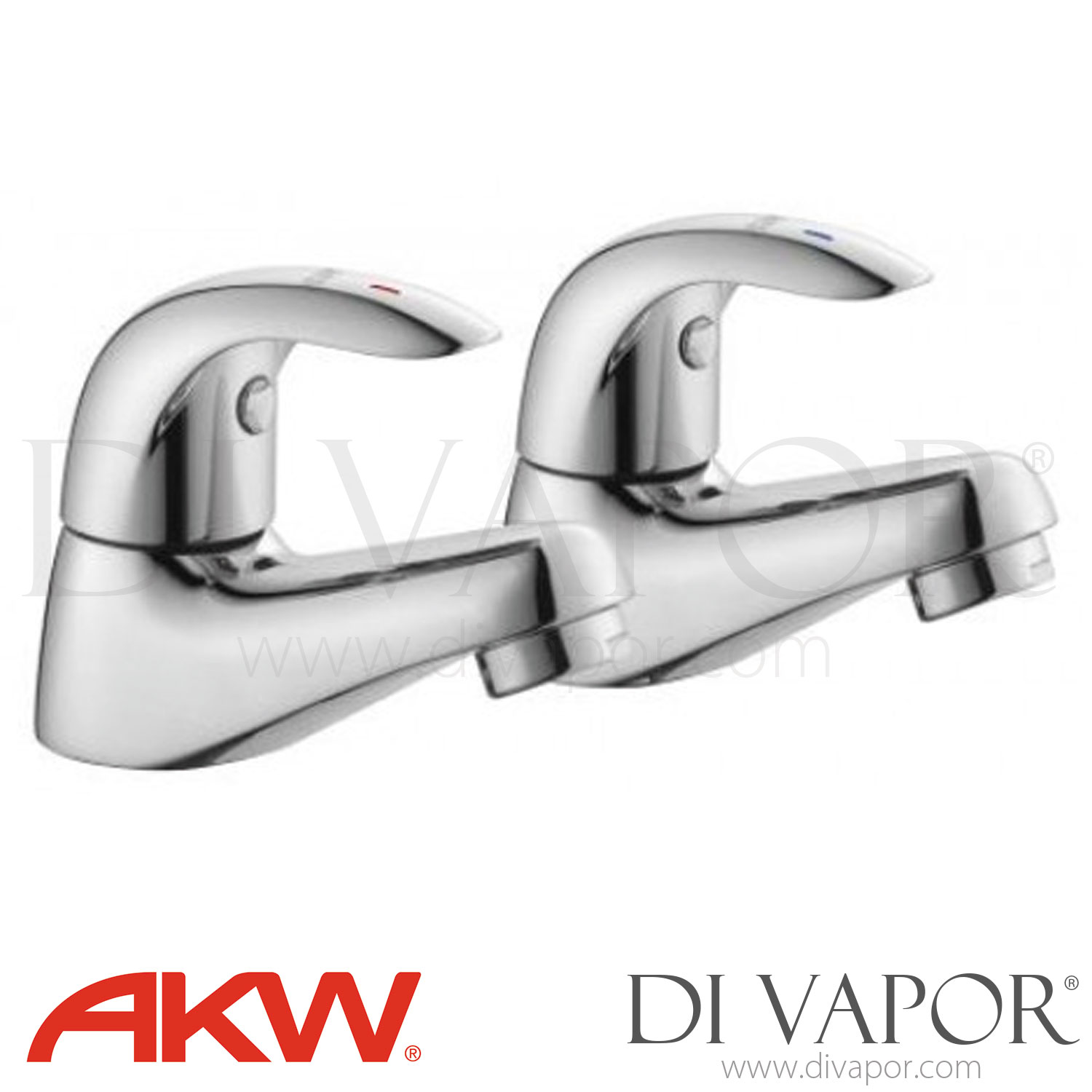 AKW 23189 Denova Wash Basin Taps (Pair) - Lever Handle Basin Taps ...