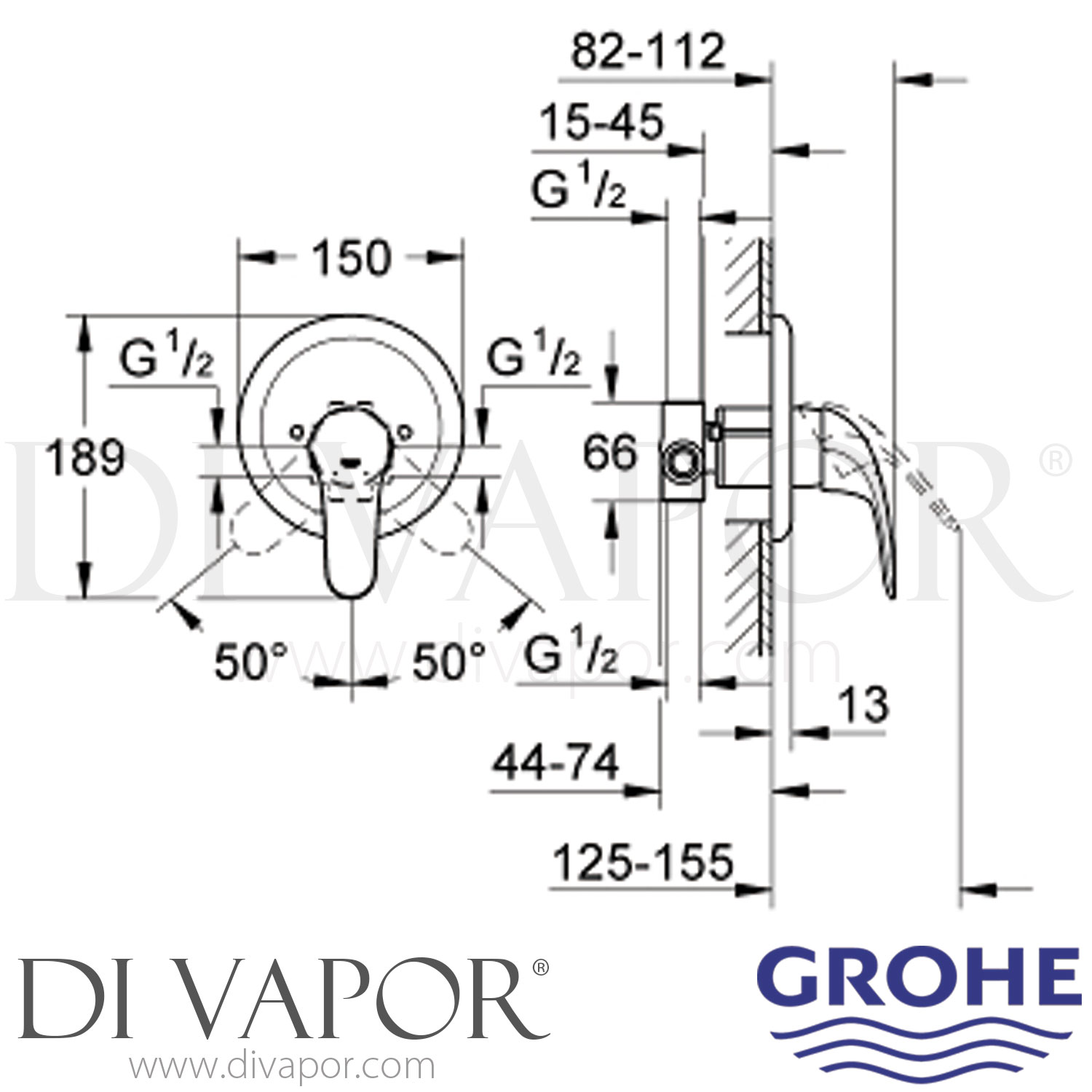Grohe 23269000 Start Eco | Swift Single-Lever Shower Mixer (1/2 Inch ...