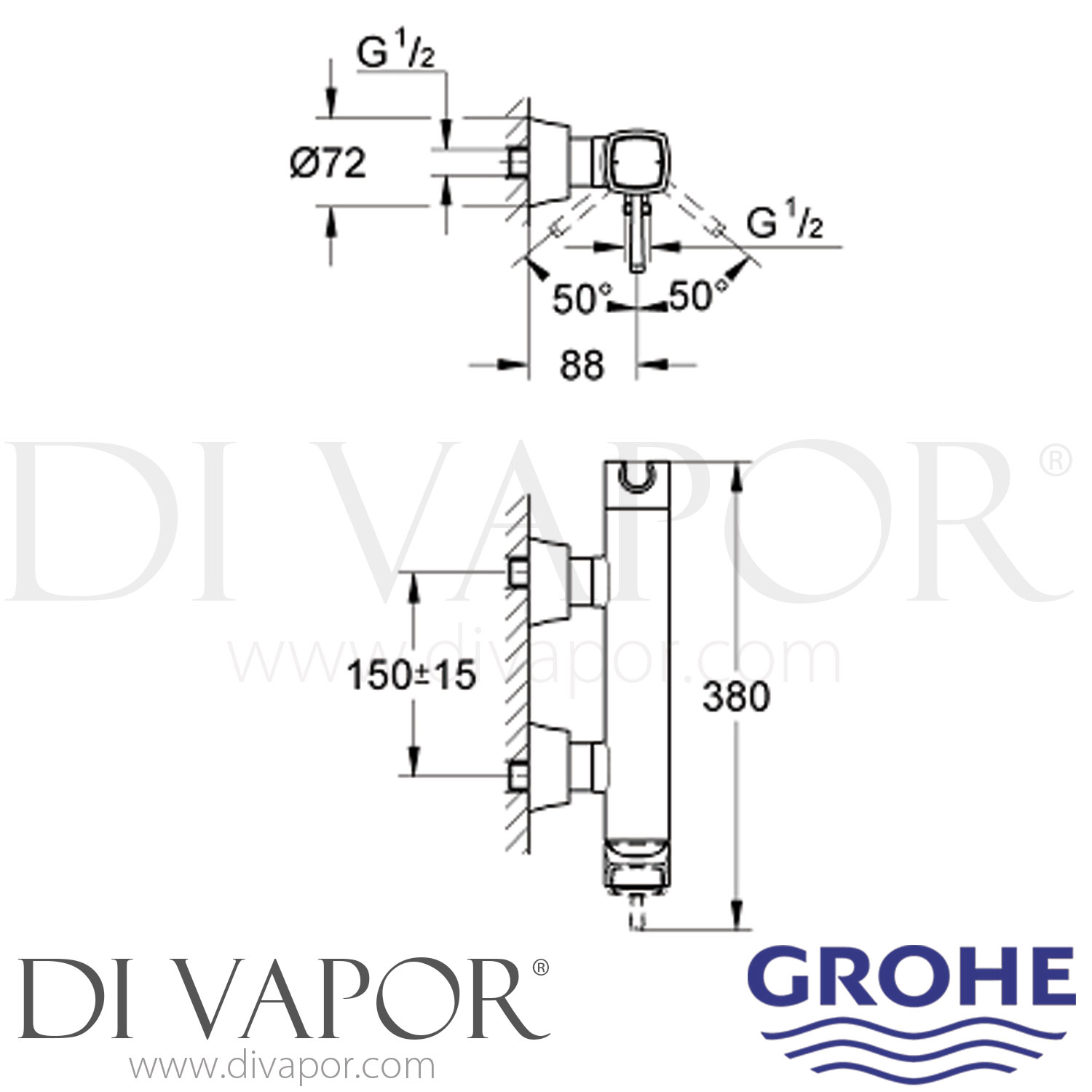 Grohe 23316000 Grandera Chrome Single-Lever Shower Mixer (1/2 Inch ...