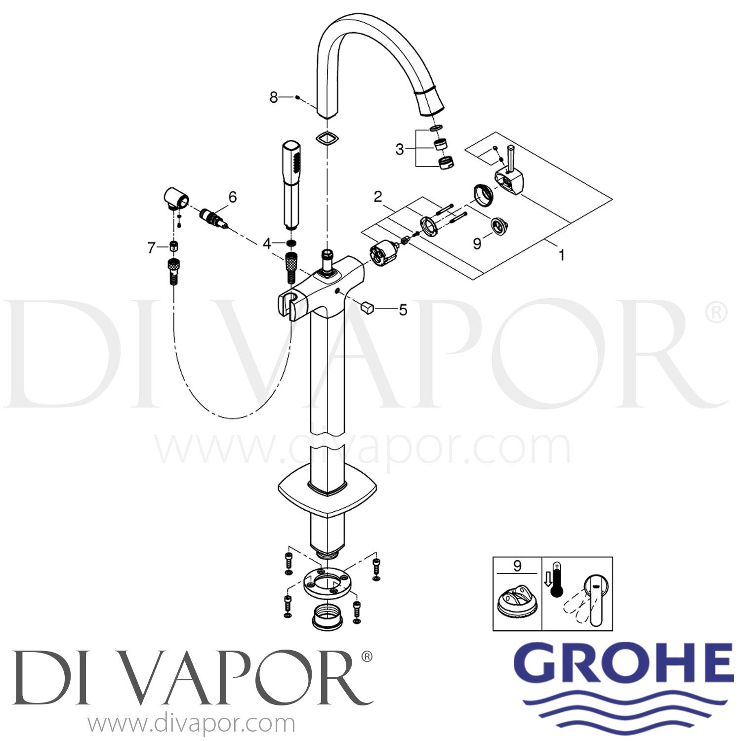 Grohe 23318DA0 Grandera Single-Lever Bath Shower Mixer (1/2 Inch) Floor ...