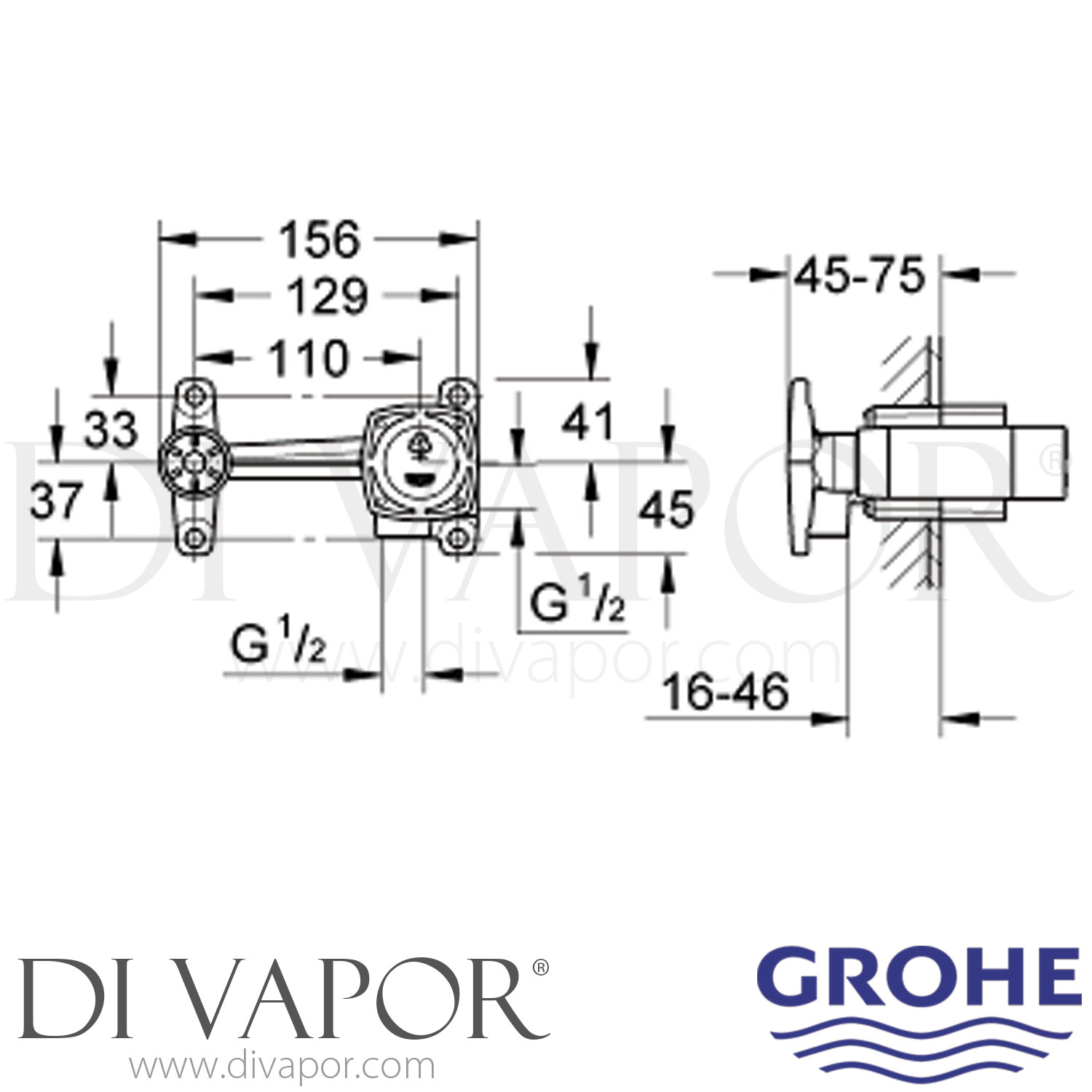 Grohe 23319000 Grandera Single-Lever Mixer (1/2 Inch) Concealed Body ...