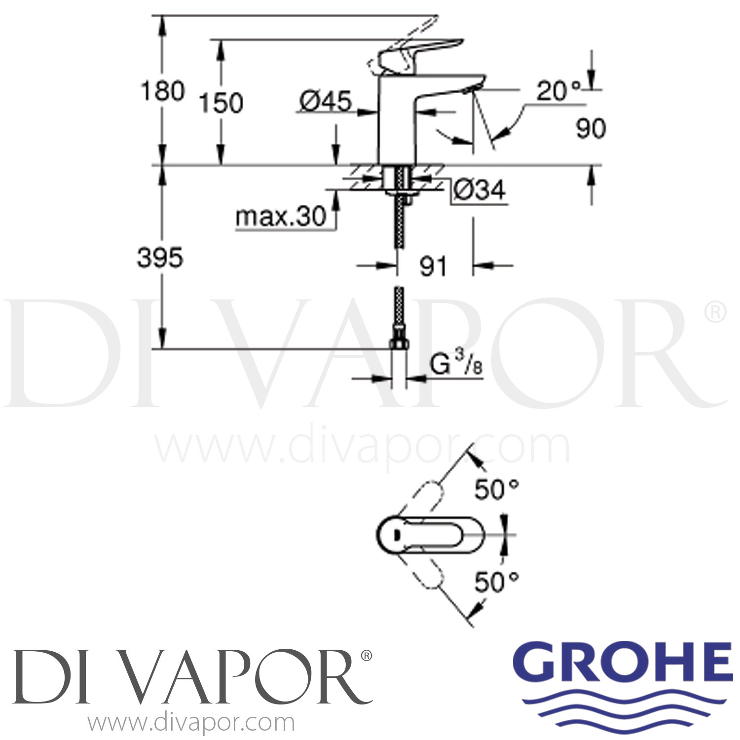Grohe 23330000 BauEdge Single Lever Basin Mixer S-Size Tap Spare Parts