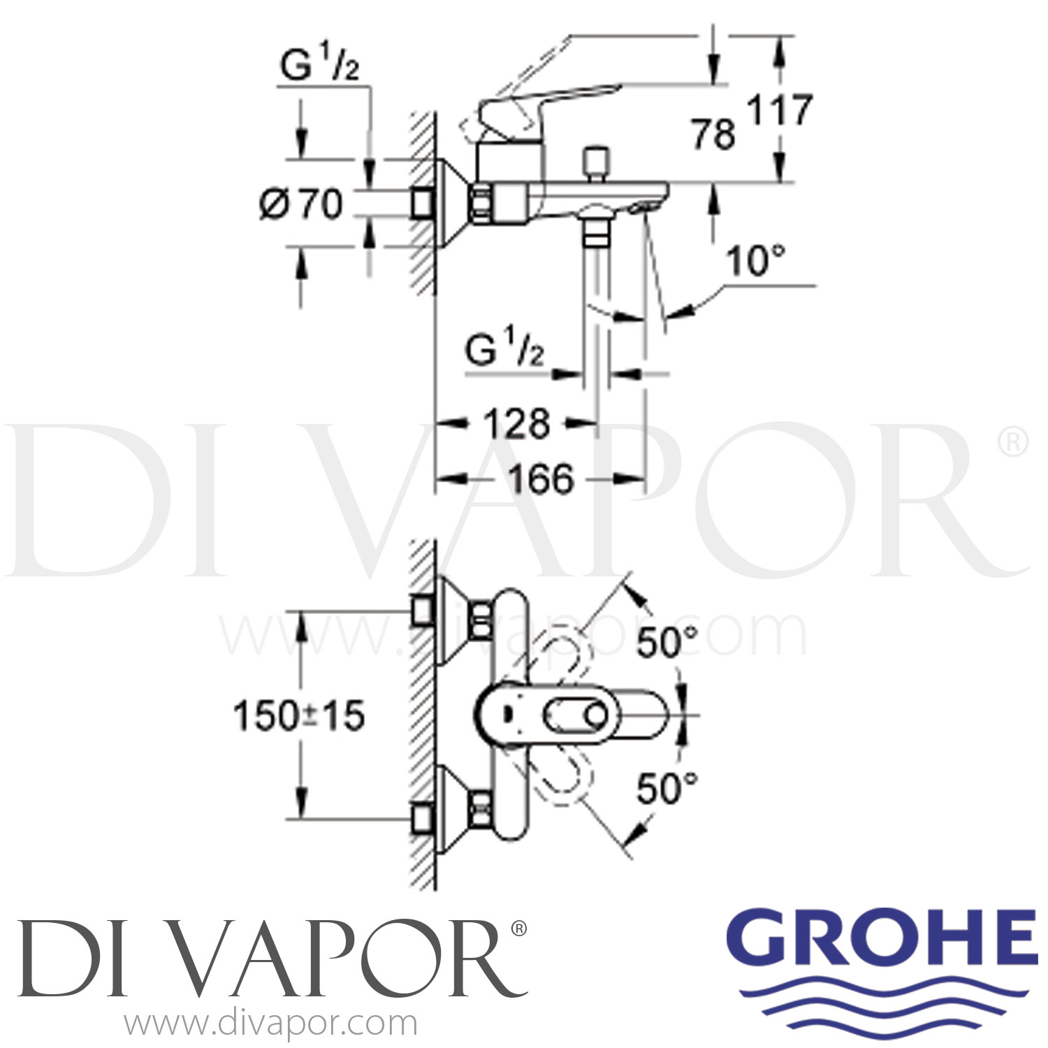 Grohe 23341000 BauLoop Single-Lever Bath Shower Mixer Tap Spare Parts