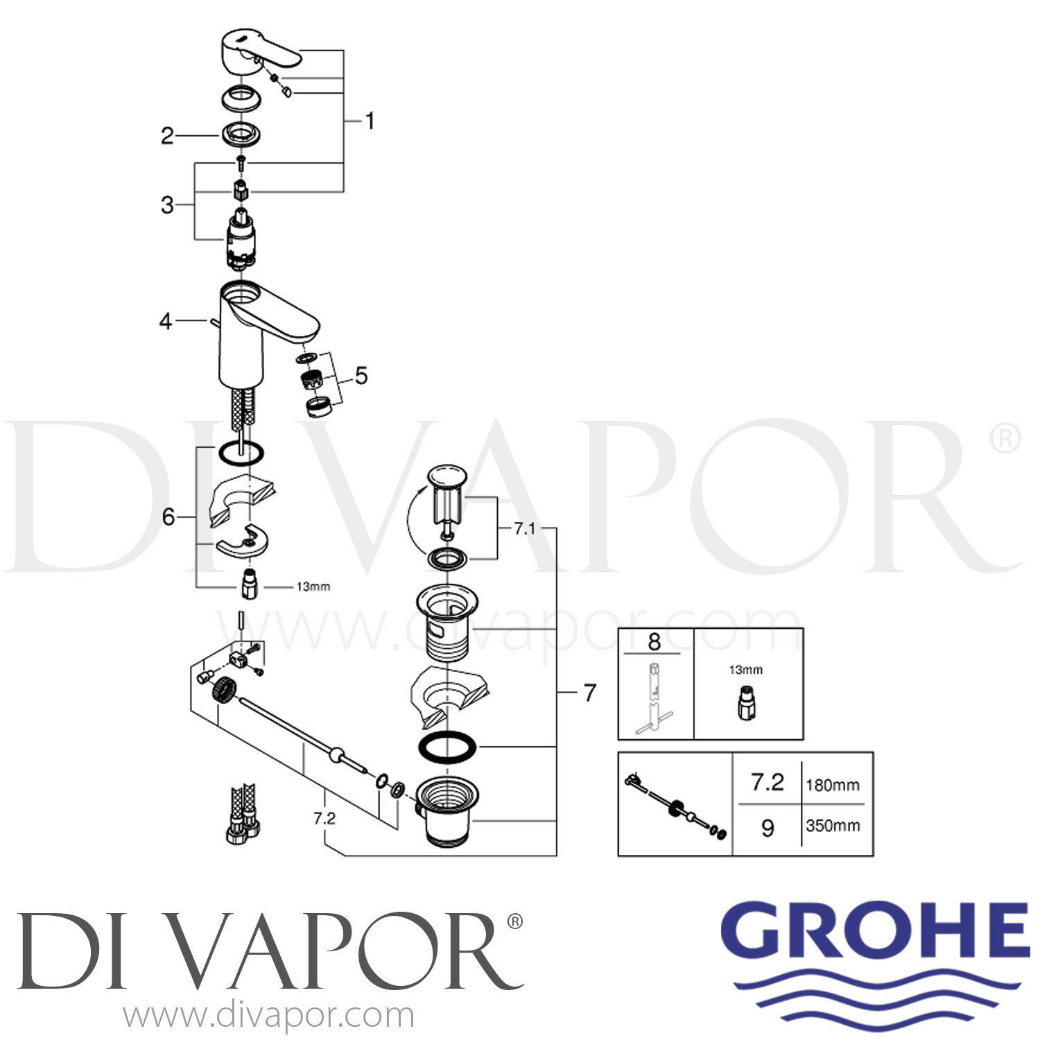 Grohe 23342000 Start Edge Single-Lever Basin Mixer (1/2 Inch) S-Size ...