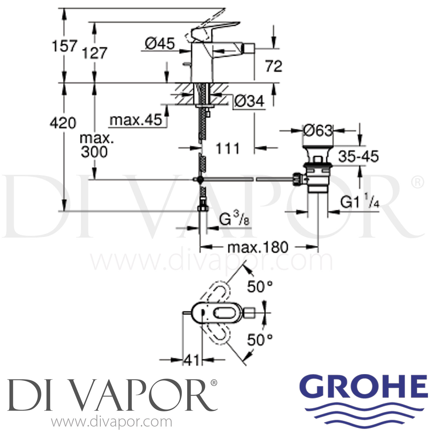 Grohe 23352000 StartLoop Single-Lever Bidet Mixer S-Size Spare Parts