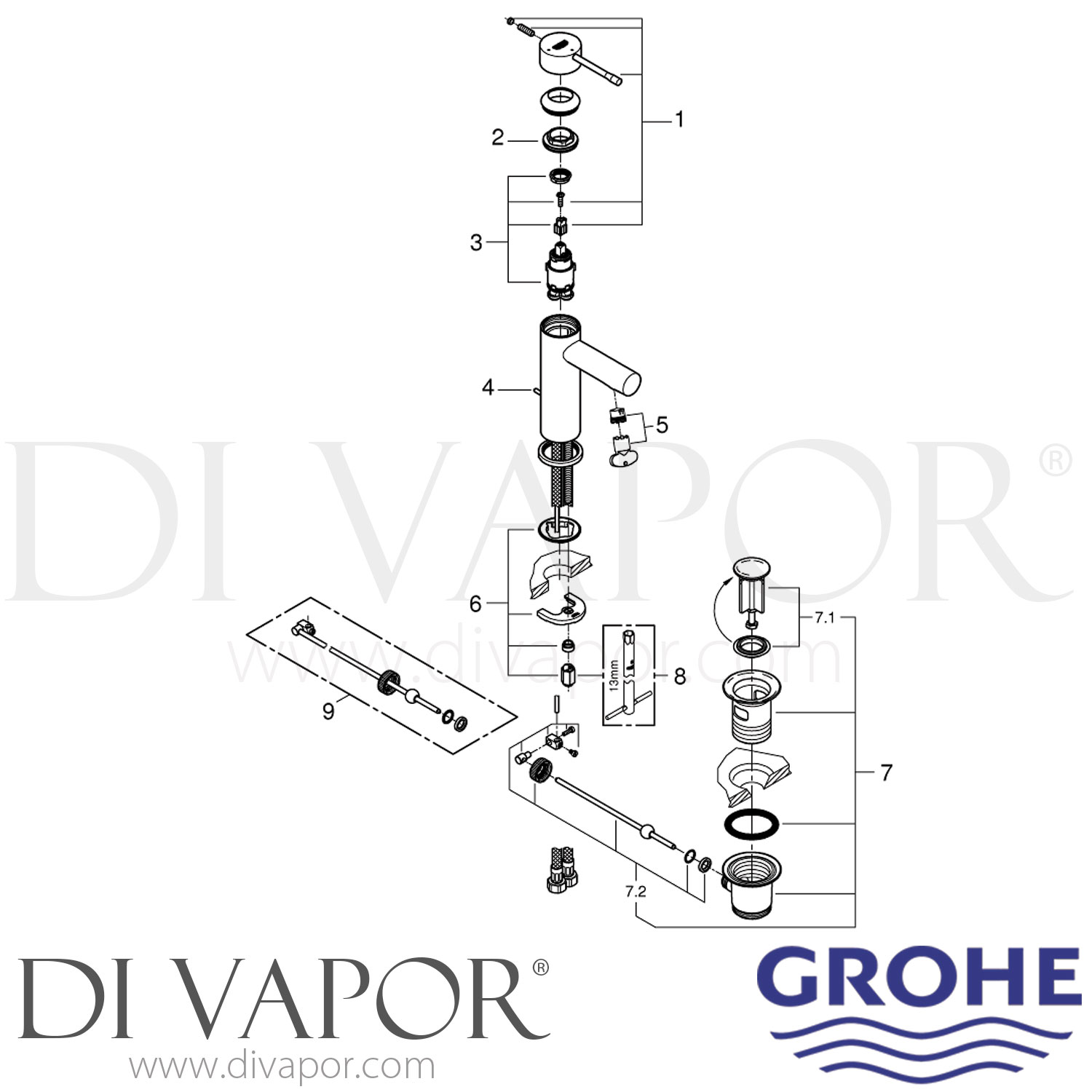 Grohe 23379001 Essence Single-Lever Basin Mixer (1/2 Inch) S-Size Tap ...