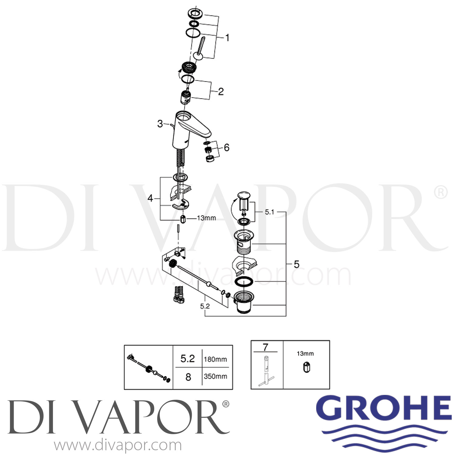 Grohe 23425000 Eurodisc Joy Single-Lever Basin Mixer (1/2 Inch) S-Size ...