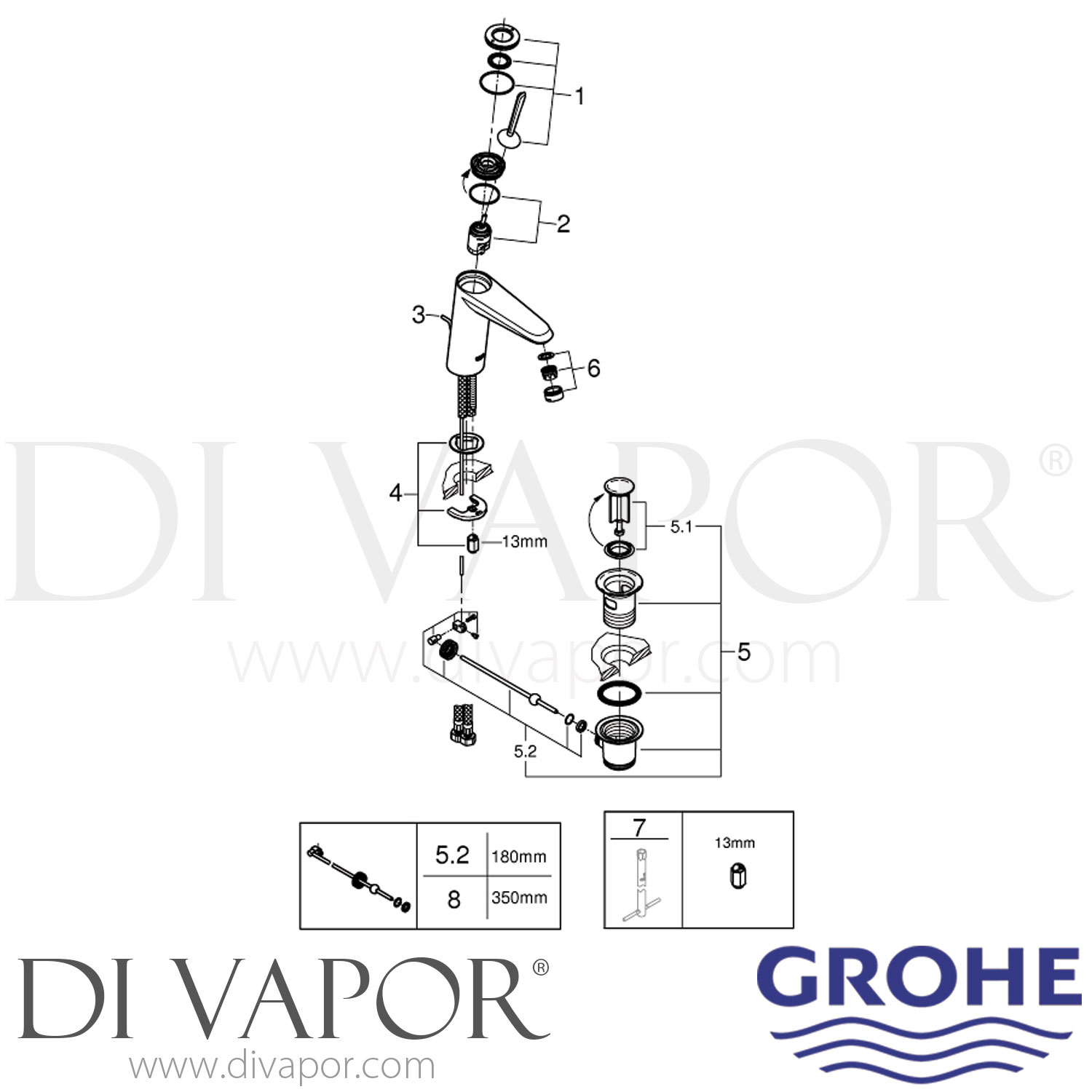 Grohe 23427LS0 Eurodisc Joy Single-Lever Basin Mixer (1/2 Inch) M-Size ...