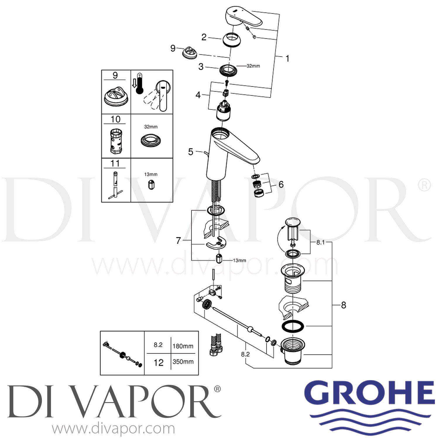 Grohe 23448002 Eurodisc Cosmopolitan Single-Lever Basin Mixer M-Size ...