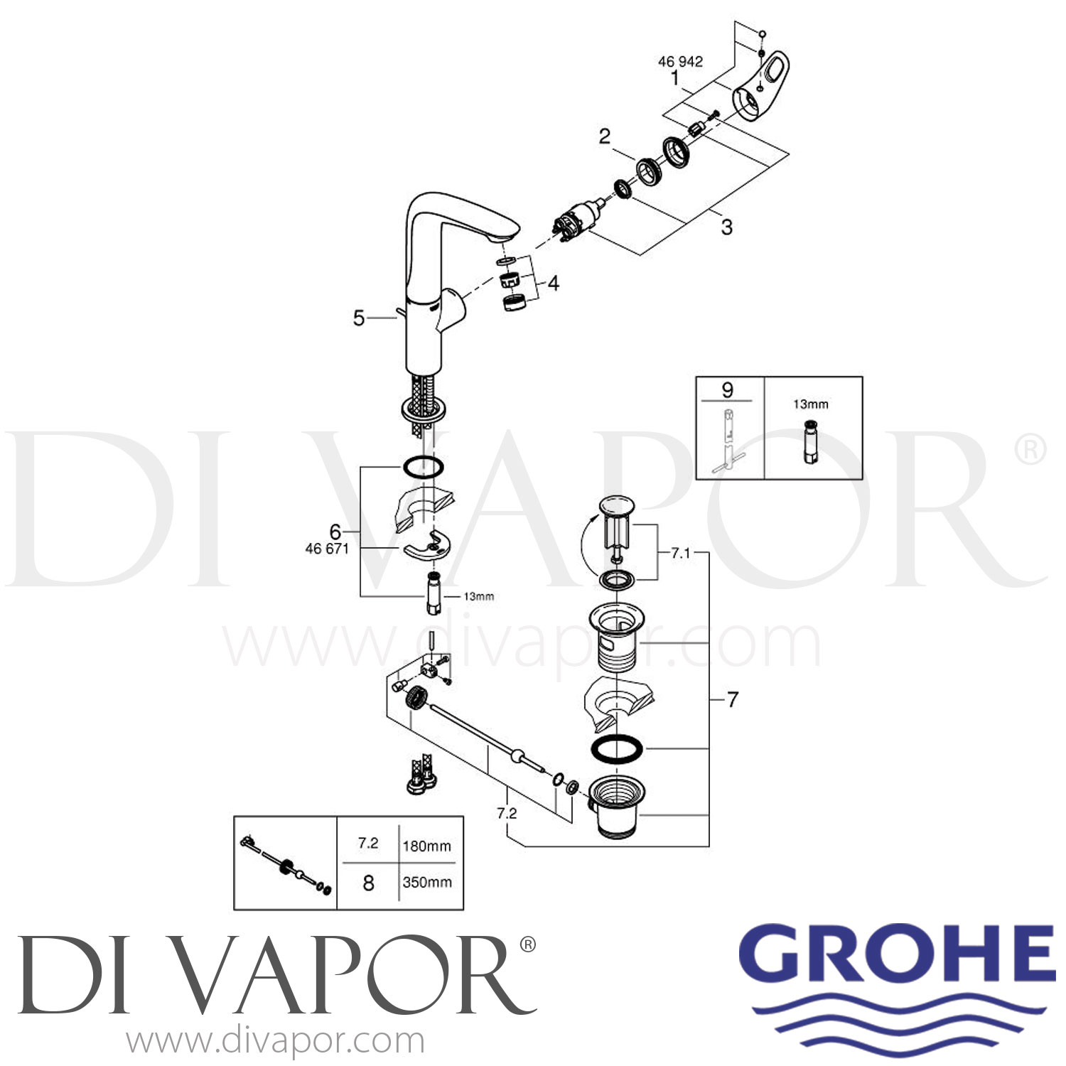 Grohe 23569003 Eurostyle Chrome Single-Lever Basin Mixer (1/2 Inch) L ...